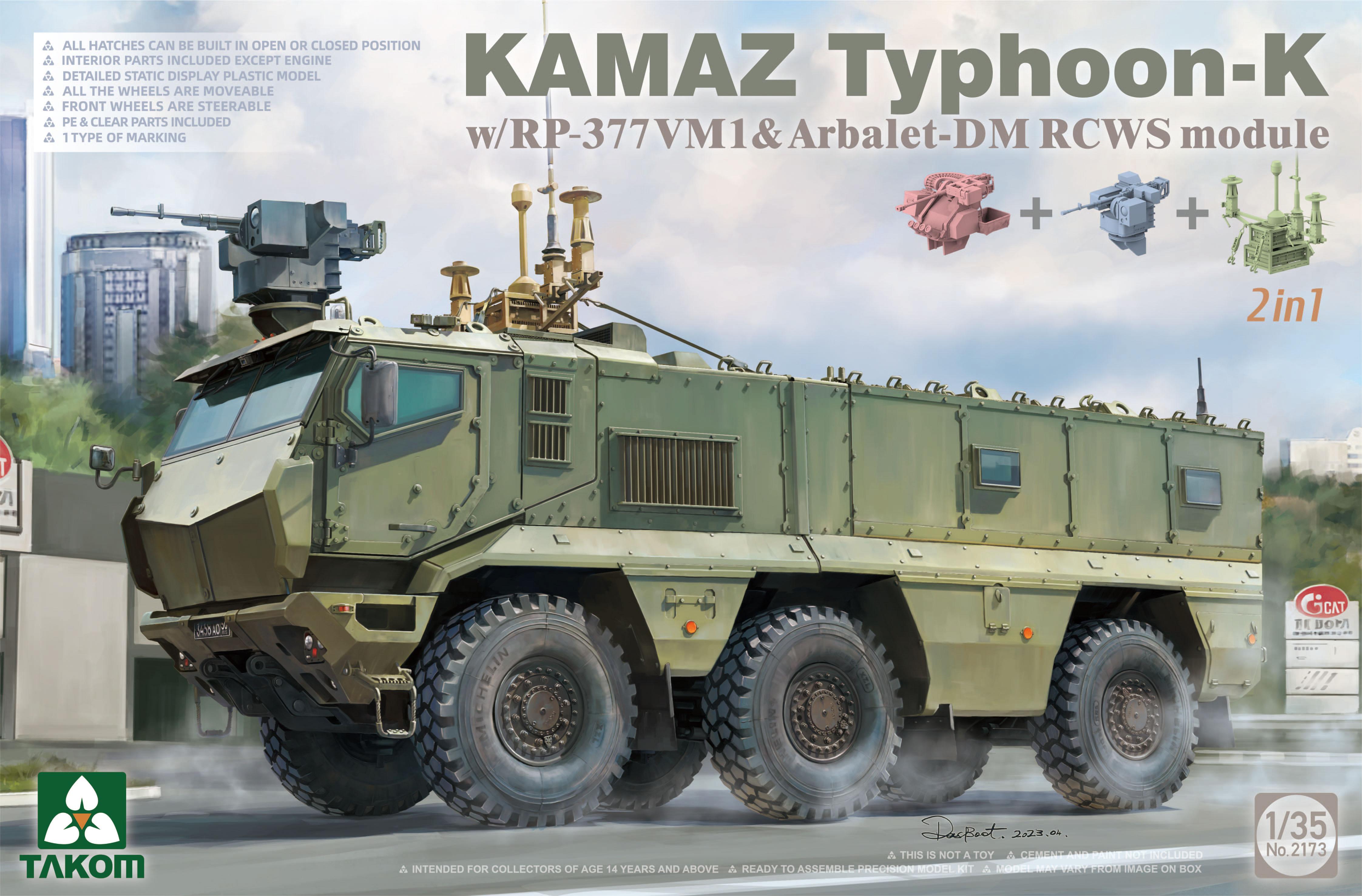TAKOM 2173 1/35 KAMAZ Typhoon-K W/RP-377VM1& Arbalet-DM RCWS Module 2 ...
