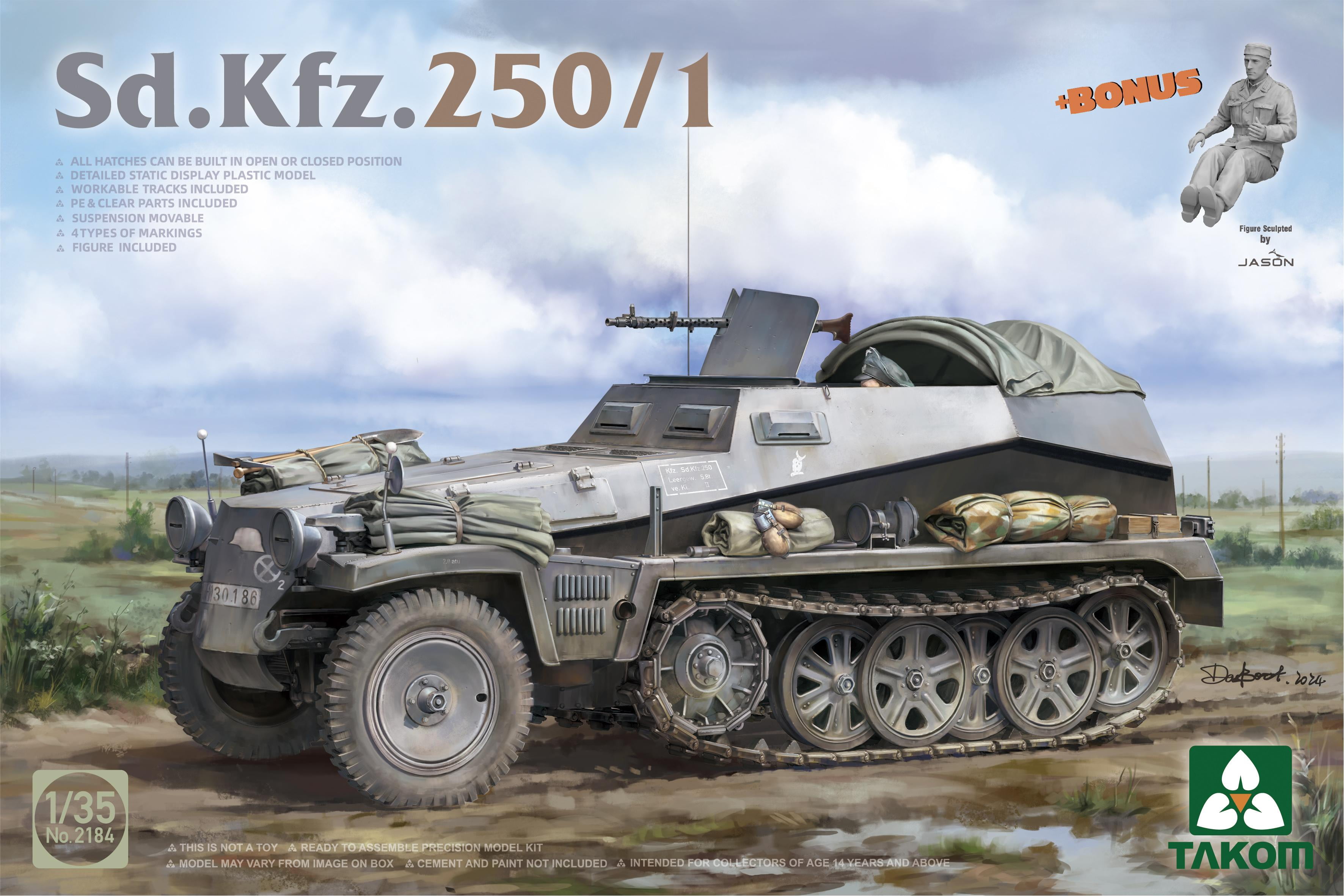 TAKOM 2184 1/35 Sd.Kfz.250/1 Plastic Model - Walmart.com