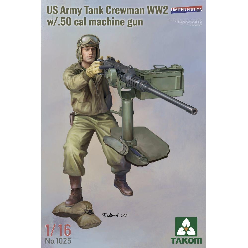 TAKOM MODEL 1025 1/16 US Army Tank Crewman WW2 w/.50 cal Machine Gun ...
