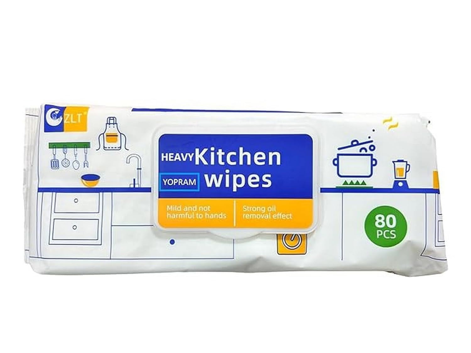 Taksh 80pack Kitchen Cleaning Wipes Strong Decontamination Wipes For Kitchen Surfaces Grease And