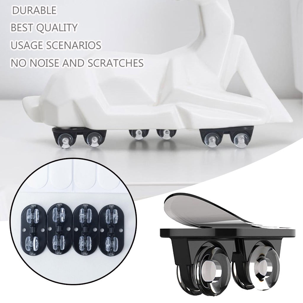 TAKTUK Casters,4PCS Storage Box Pulley Storage Box Pulley Adhesive ...