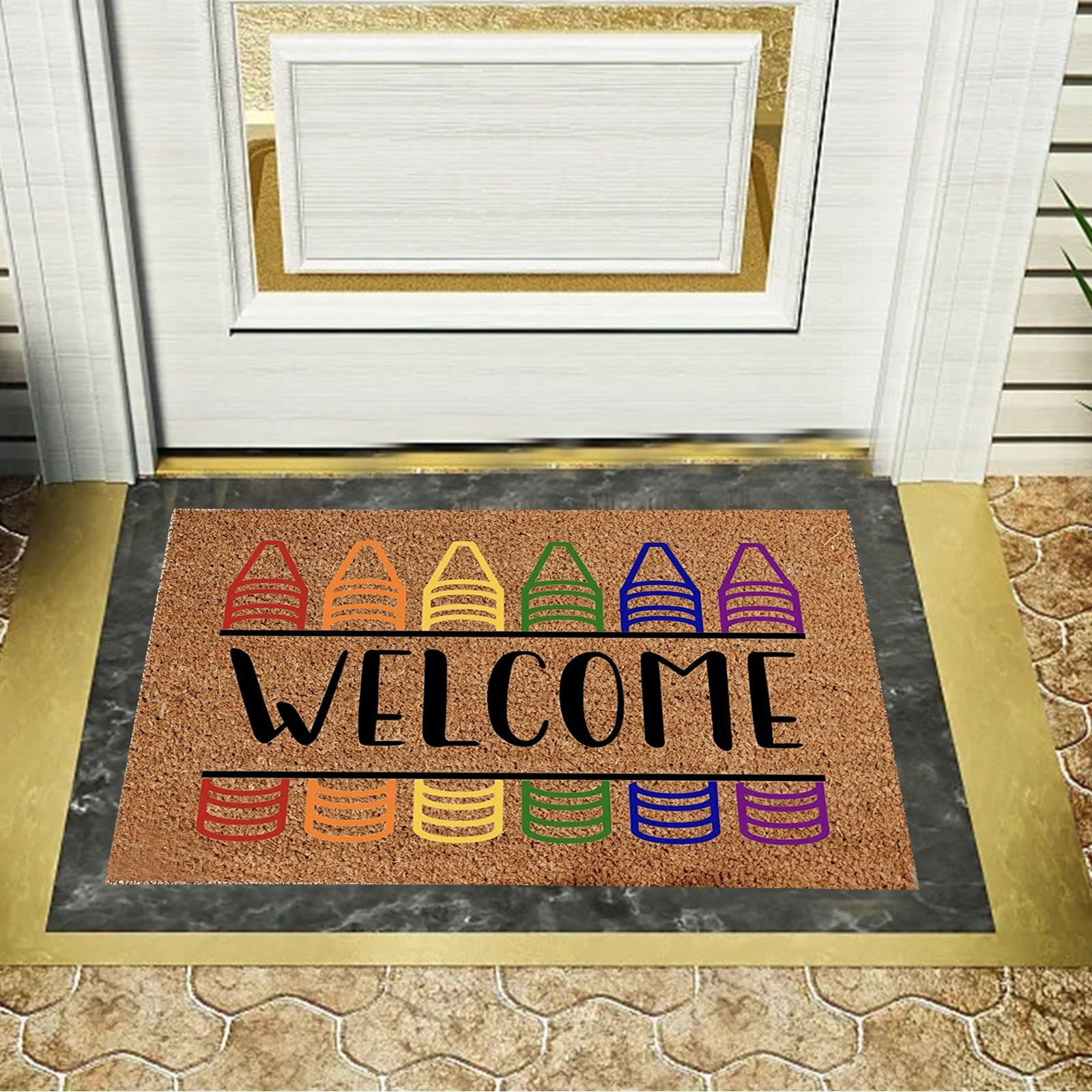TAKTUK Door Mat Front Door Mat Outside Entrance Back To School Doormat ...