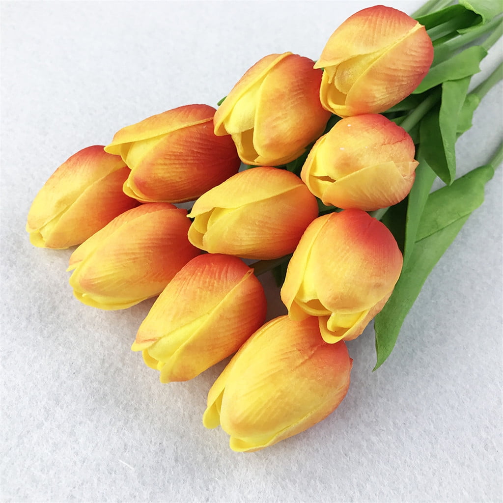 TAKTUK Fake Flowers Wedding Decor Tulip Artificial Flower Latex Real ...