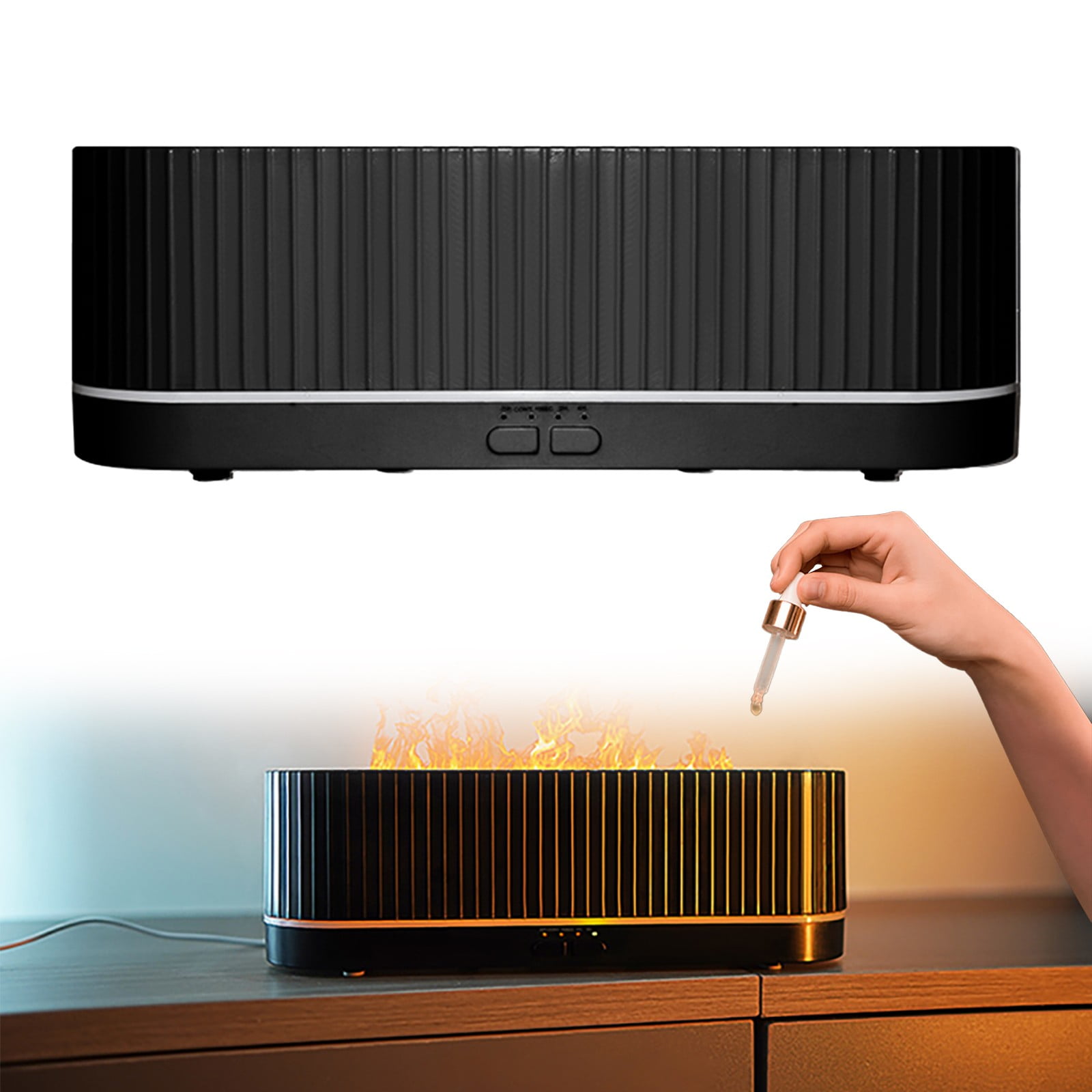 TAKTUK Flame Fire Diffuser Humidifier Aromatherapy Diffuser With 7 ...