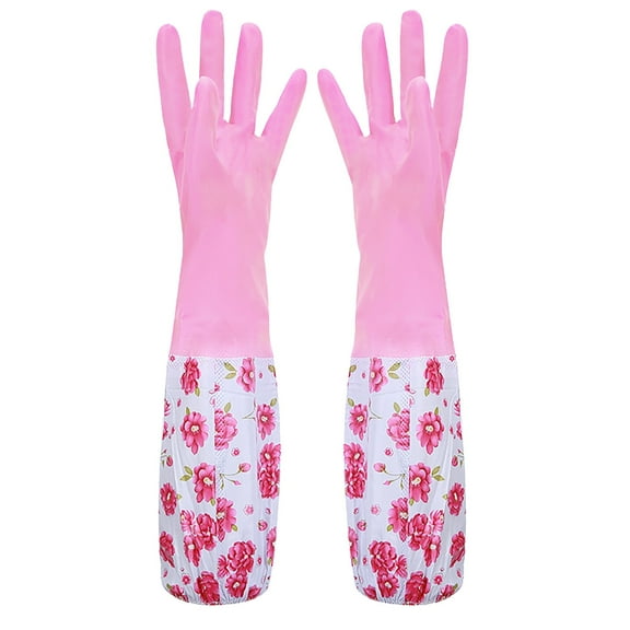 Gloves, Hand Washing Gloves, Rubber Long Cleaning Gloves, Warm Kitchen ...
