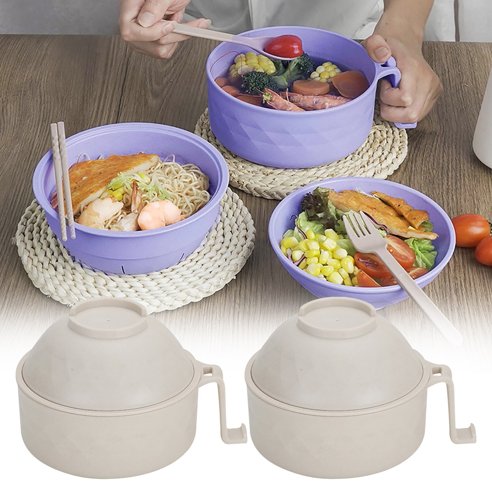 TAKTUK Kitchen Utensils Kitchen Essentials Ramen Bowl Set, 2 Pack ...