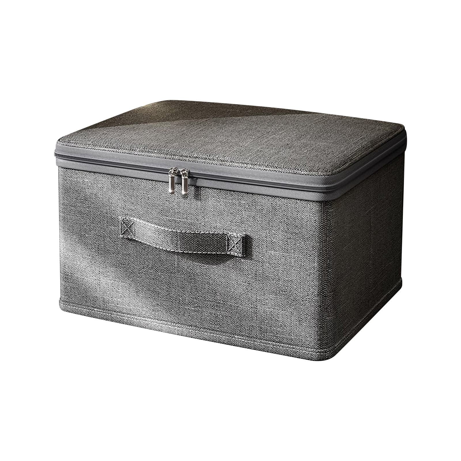 TAKTUK Storage Bins with Zipper Lid, Storage Boxes with Handles PP ...