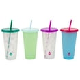 TAL Color Changing Reusable Cups 24oz with Lid and Straw, 4 Pack Summer ...