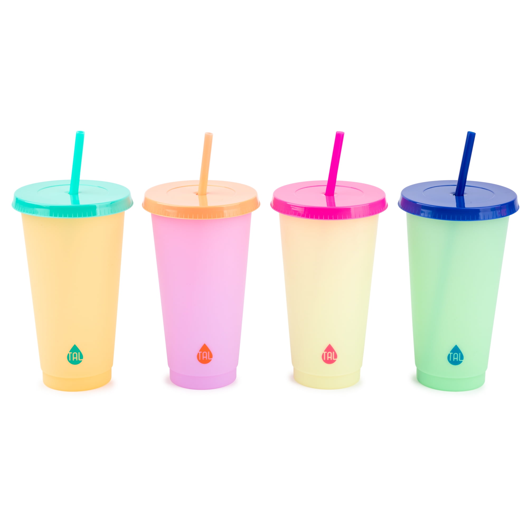 TAL Color Changing 24 fl oz Reusable Tumbler Cup with Lid and Straw ...