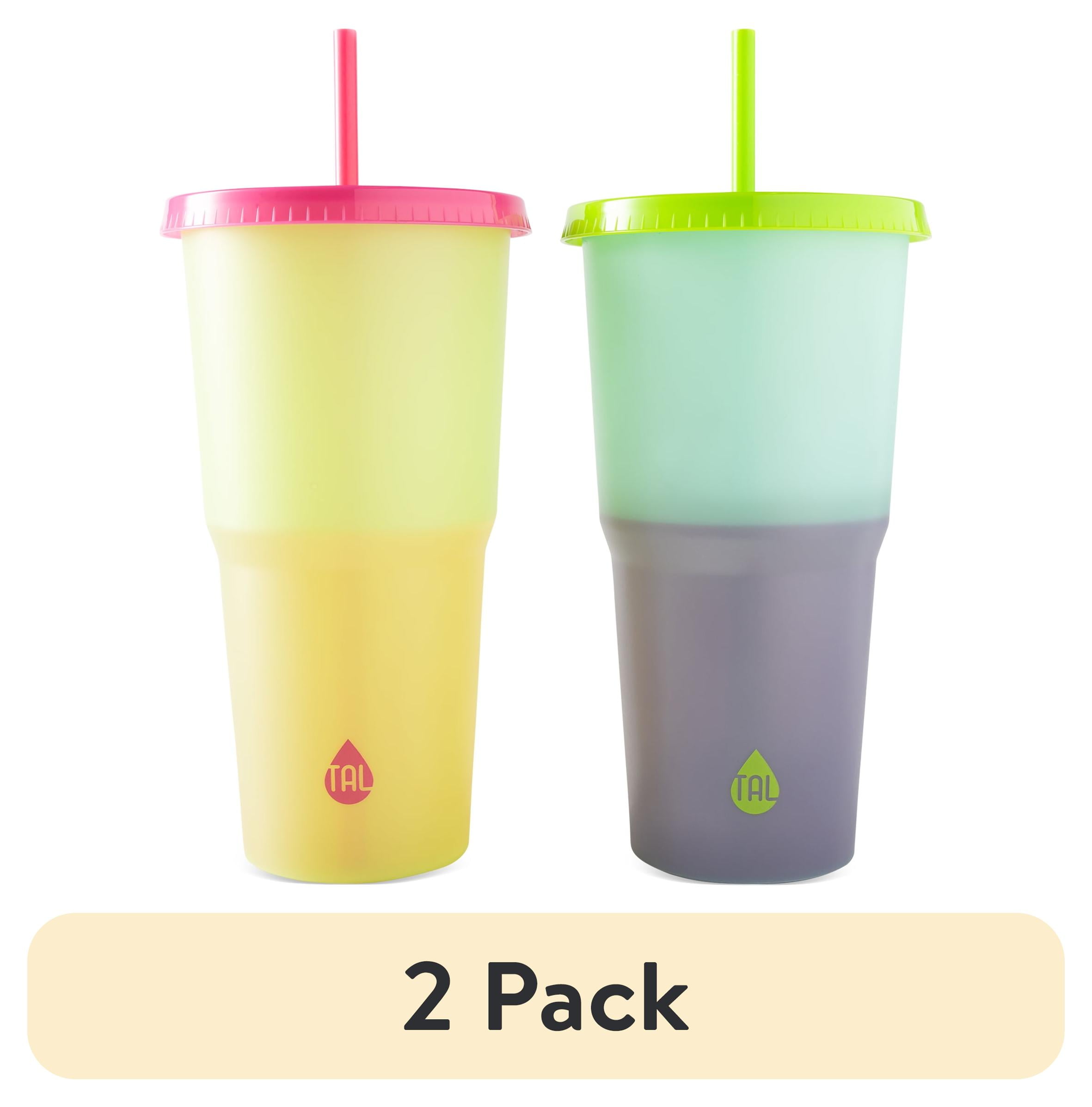 TAL Color Changing Tumbler 40oz 2-Pack with Lid and Straw, Fits Most ...