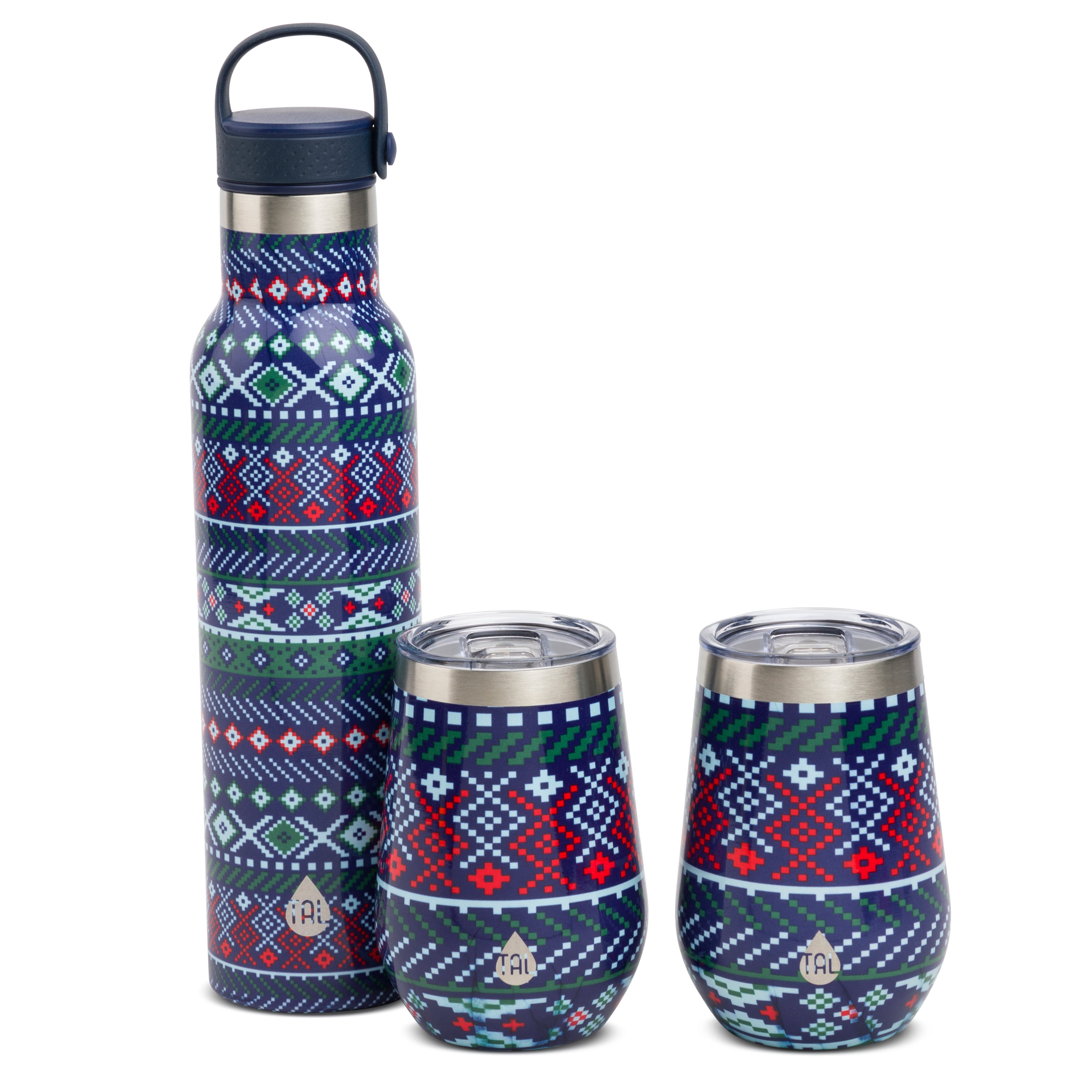 TAL Stainless Steel 26 fl oz Merlot Bottle and 12 fl oz Wine Tumbler, 3 ...