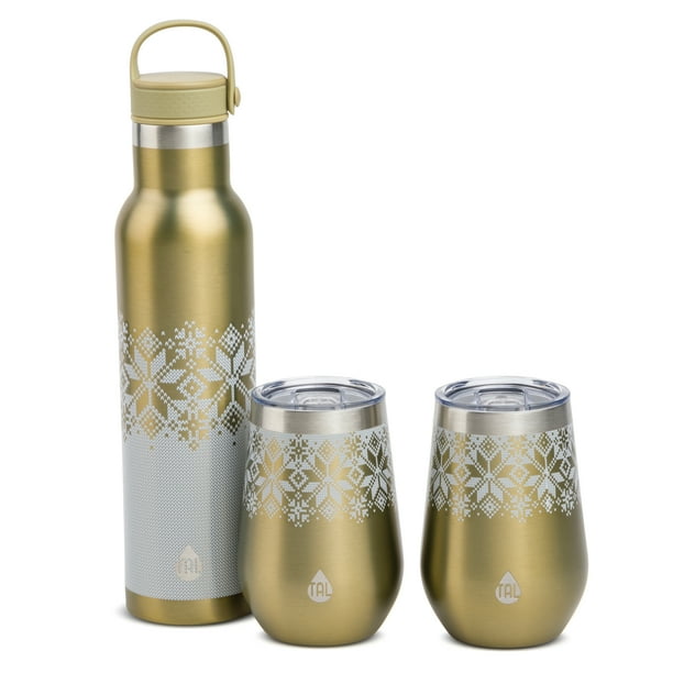 TAL Stainless Steel 26 fl oz Merlot Bottle and 12 fl oz Wine Tumbler, 3 ...