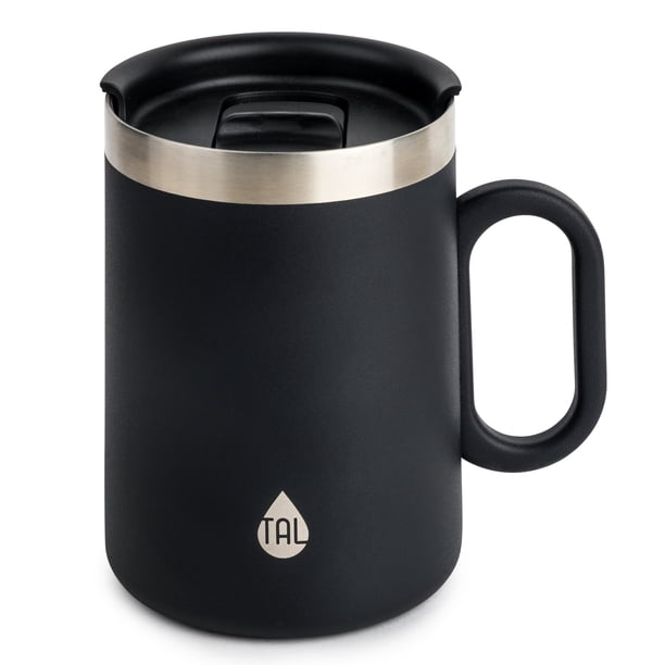 TAL Stainless Steel Brew Coffee Mug 15 fl oz, Black - Walmart Business ...