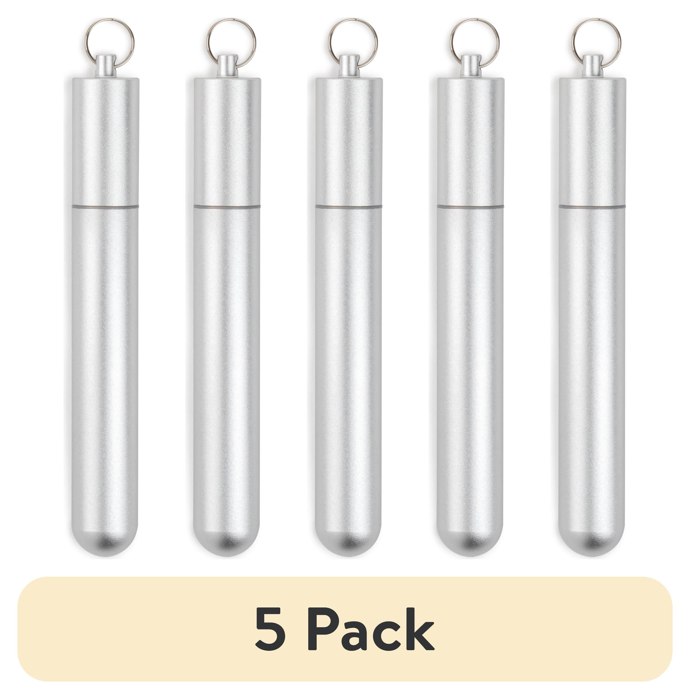 (5 pack) TAL Stainless Steel Collapsible Compact Straw, 3 Piece Set ...
