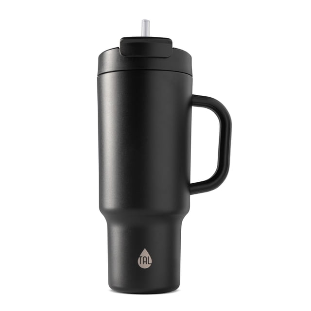 TAL 40oz Stainless Steel Hudson Tumbler with Straw, Black - Walmart ...