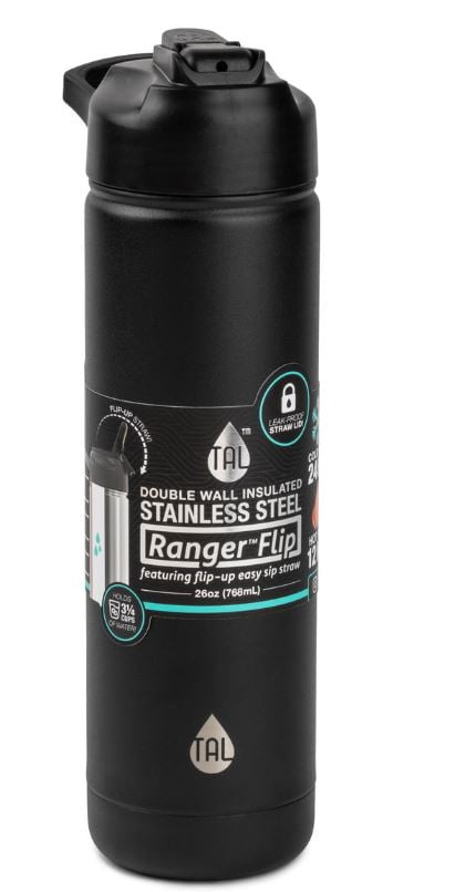 TAL Stainless Steel Ranger Tumbler Water Bottle 26 fl oz, Black ...
