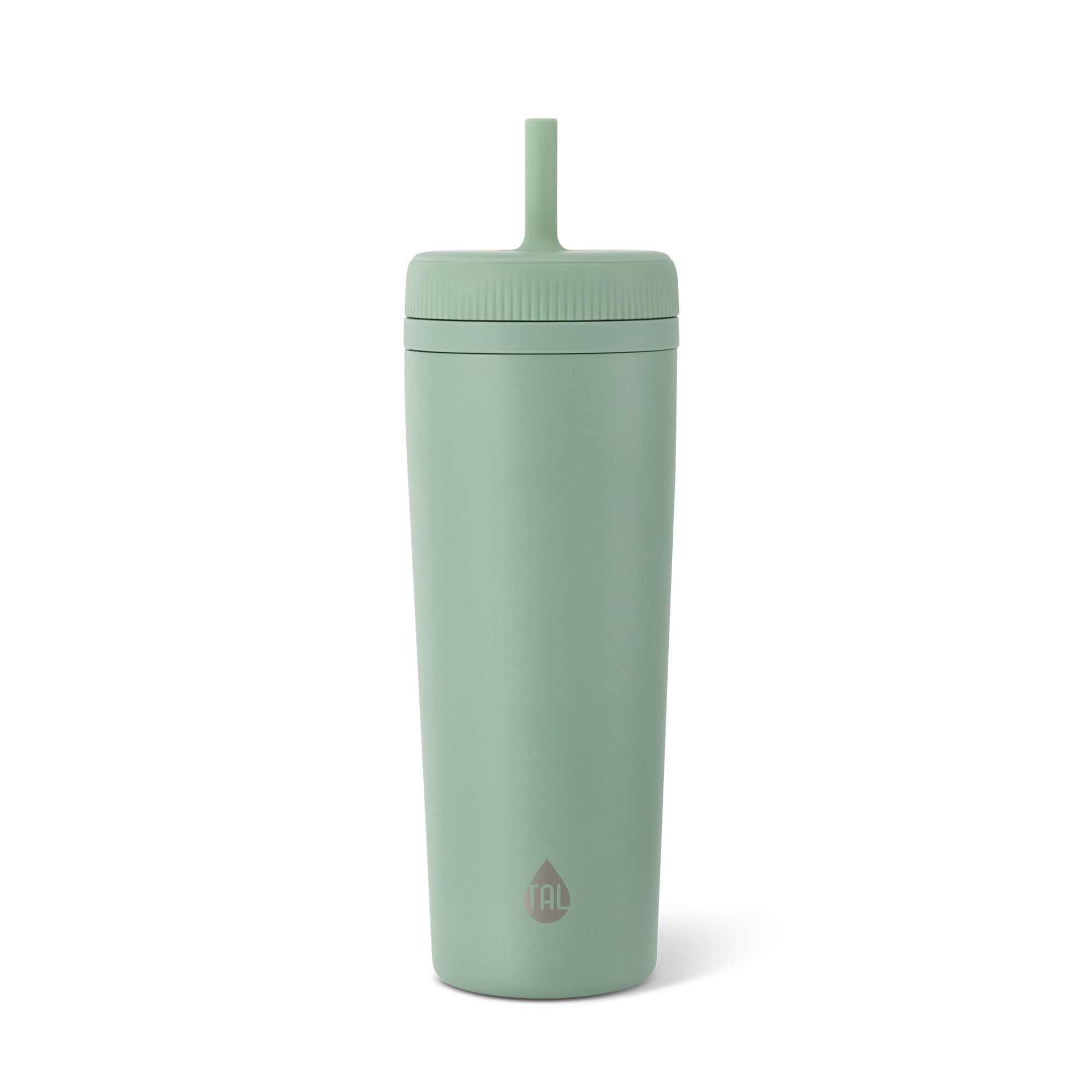 TAL 24oz Stainless Steel Rowan Tumbler with Silicone Straw, Sage ...