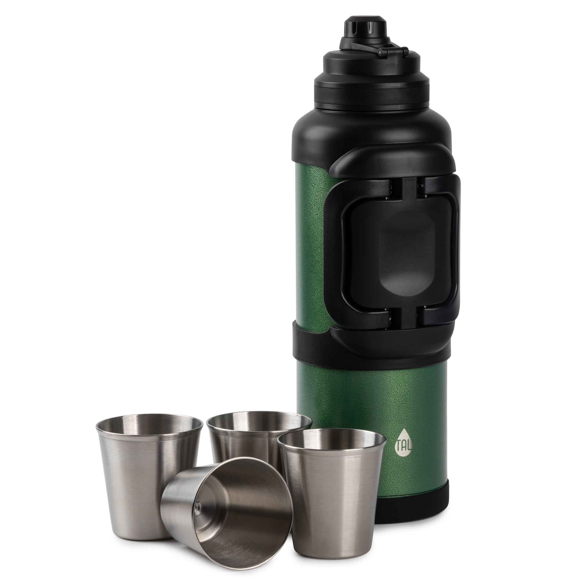 TAL Zeus 4L Stainless Steel Drinking Jug with 4 Stackable Cups, Green - Walmart.com