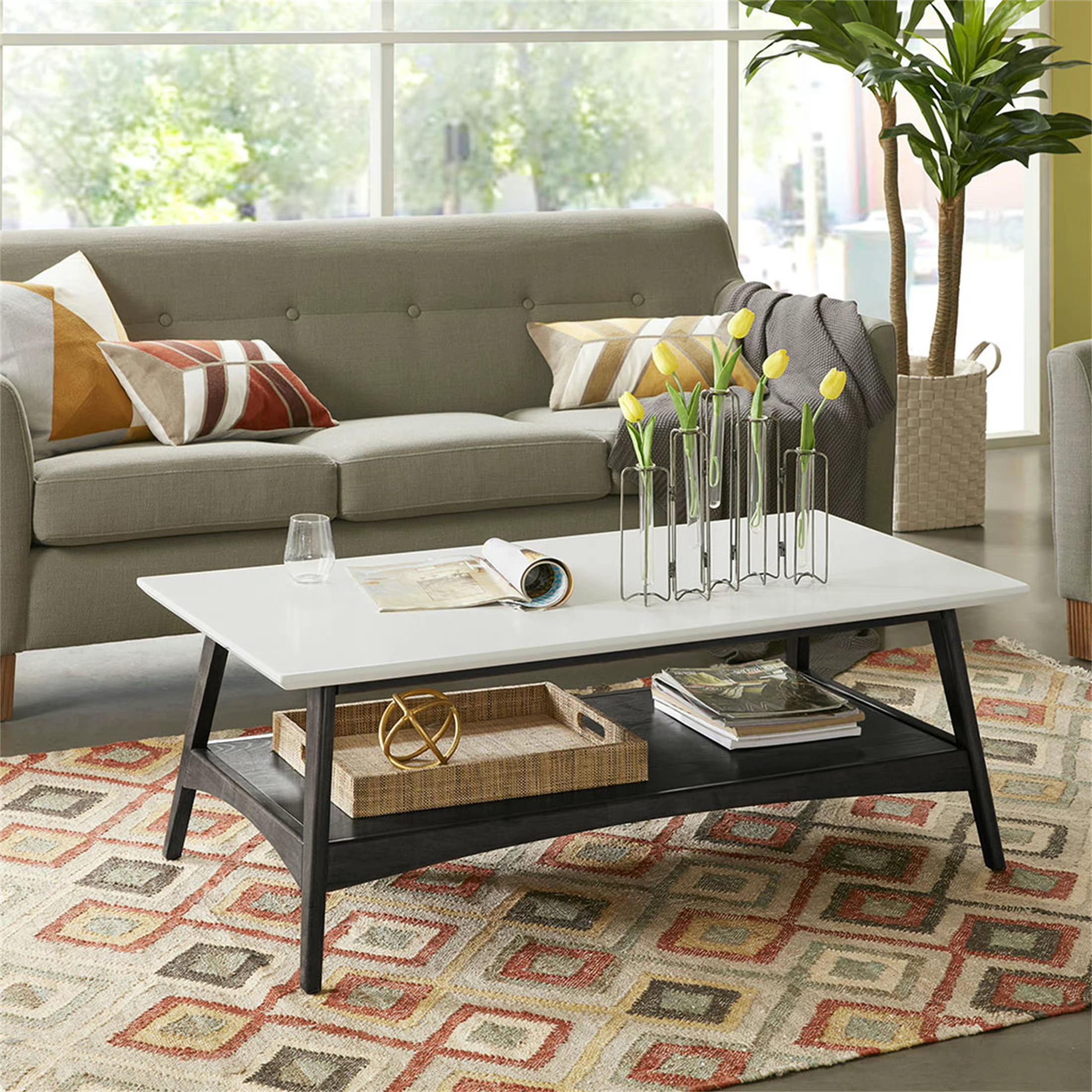 TALEMOHO Parker Coffee Table- Living Room End Table with Storage Shelf ...