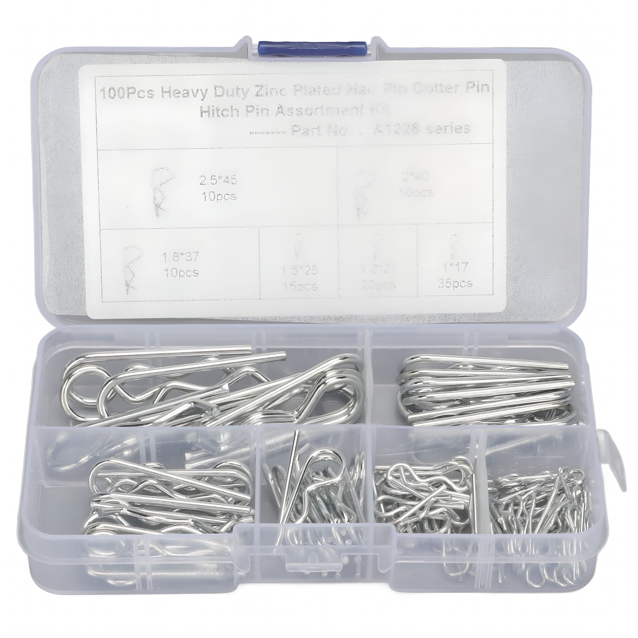 TALENO 100PCS Cotter Pin Assortment Kit R Clip Assortment Kit Carbon ...