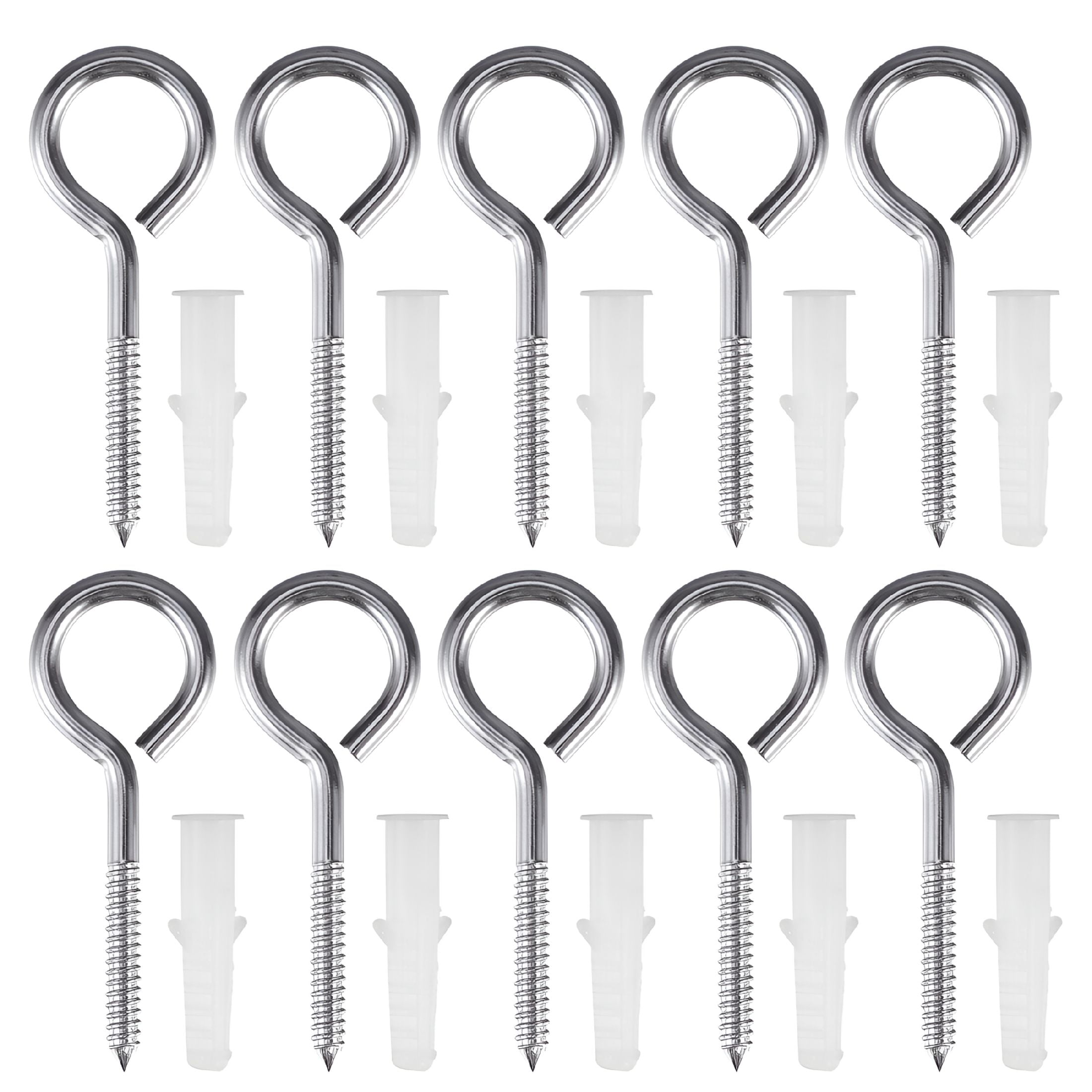 TALENO 10pcs 304 Stainless Steel Self Tapping Screw Eye Bolt Ring Hook ...