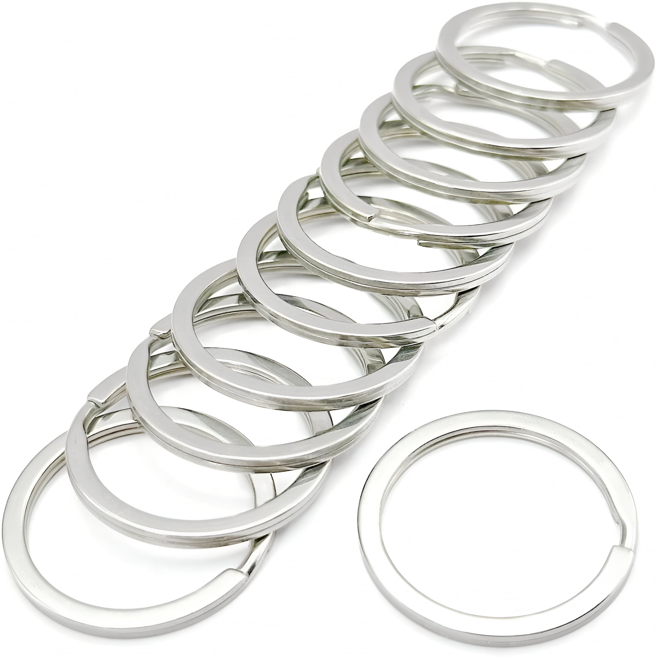 TALENO 11 Pcs Stainless Steel Key Ring Keychain Rings,1.2 inch/30 mm ...