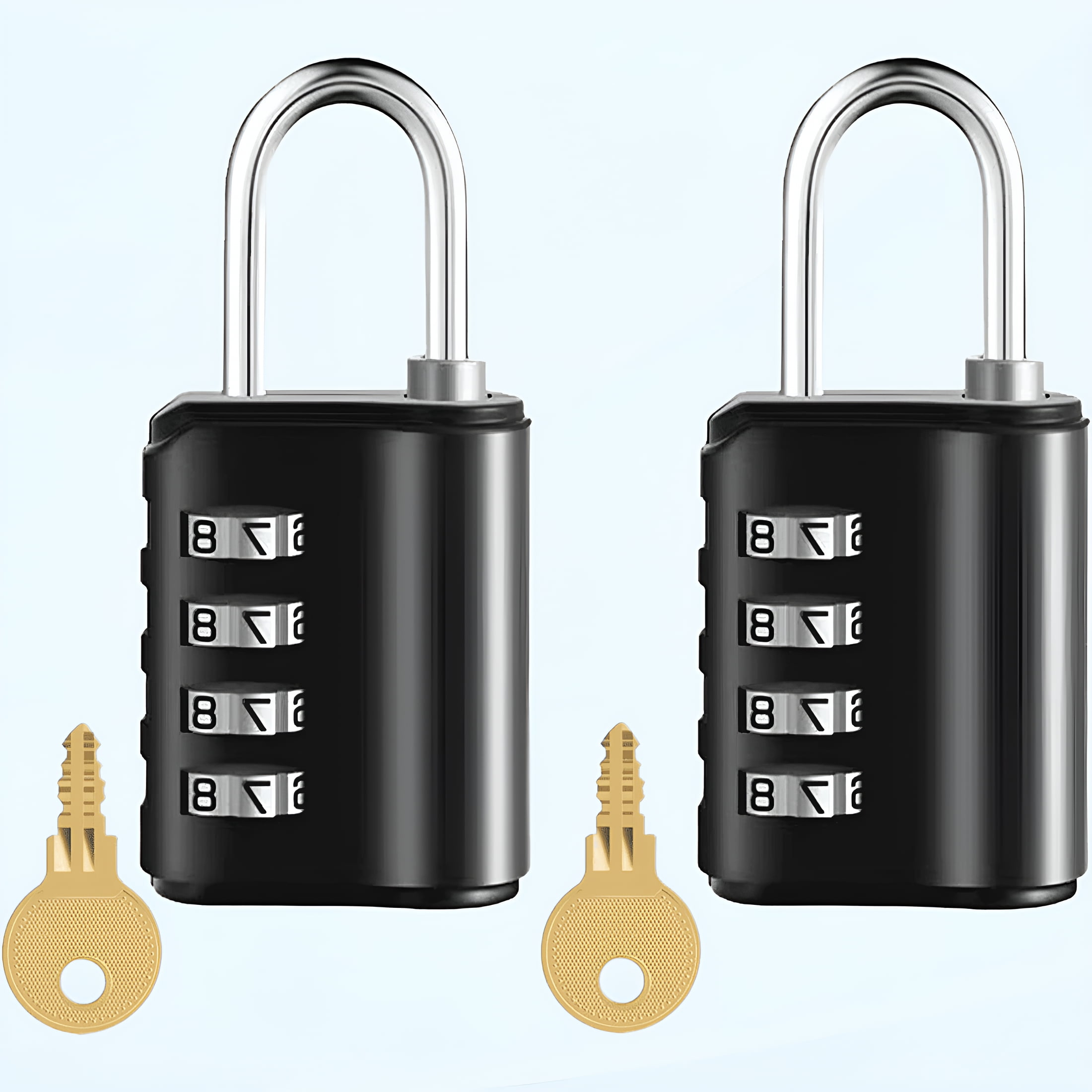 TALENO 2 Pack Combination Padlock,4 Digit Resettable Outdoor Waterproof ...