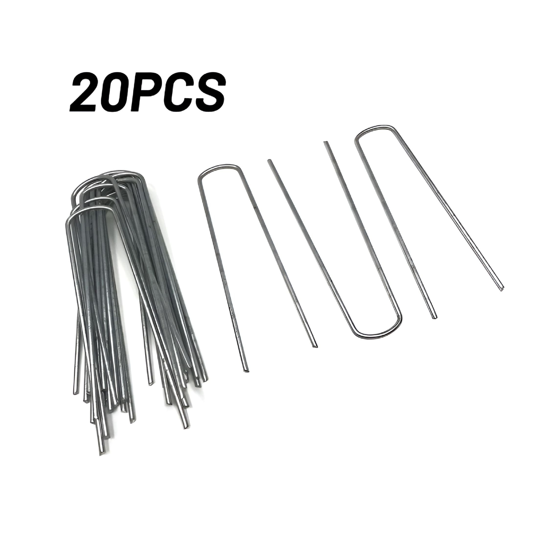 TALENO 20 Pack Garden Stakes, U-Shaped Tent Stakes, Galvanized ...