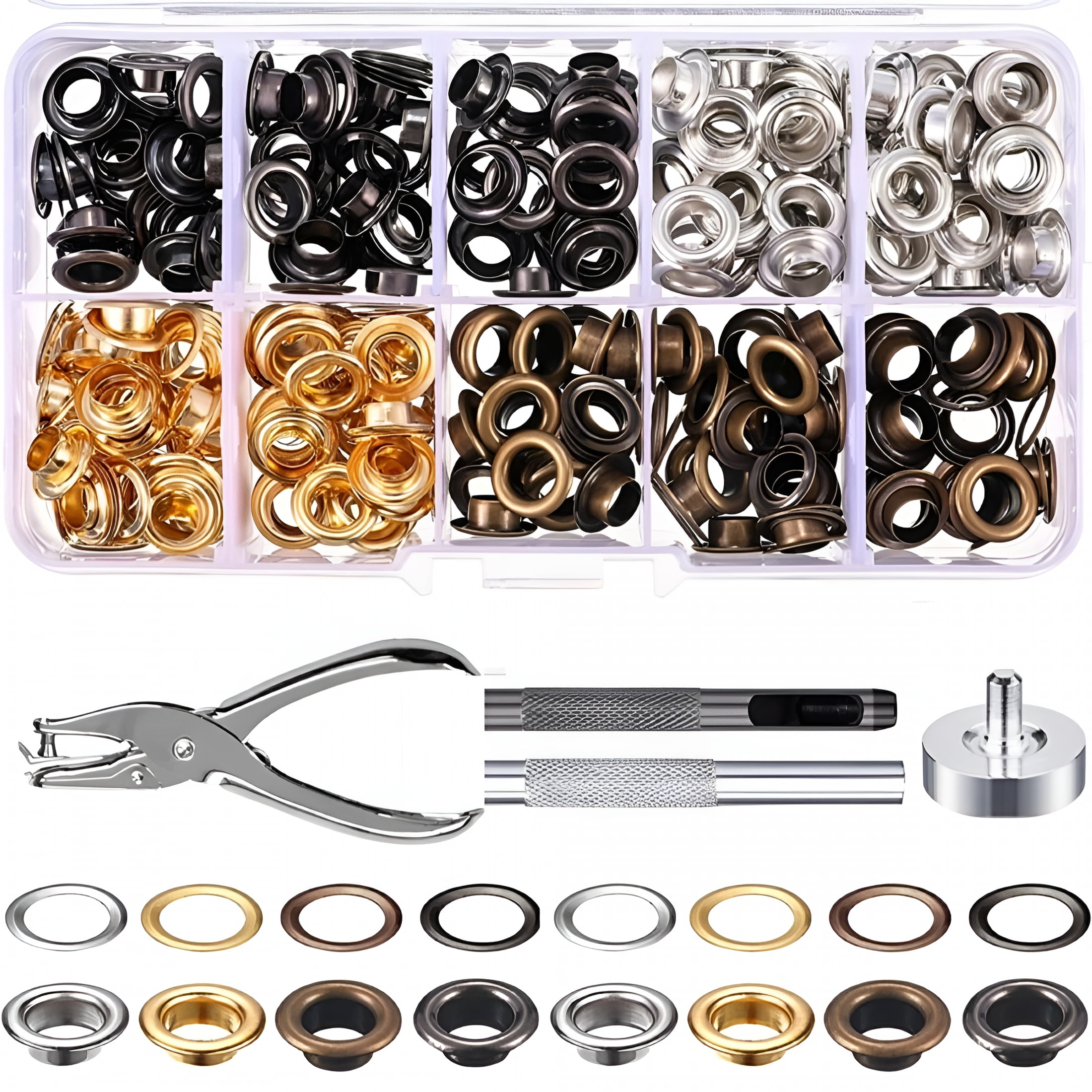 TALENO 200 Sets Grommet Kit 1/4 Inch,4 Colors Grommets Eyelets With 3 ...