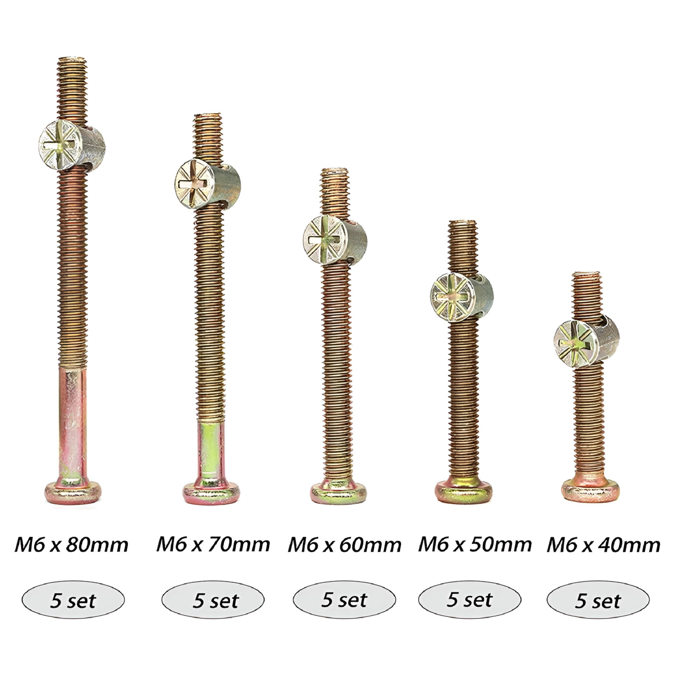 TALENO Baby Bed Crib Screws Hardware Replacement Kit,25-Set M6x40mm ...