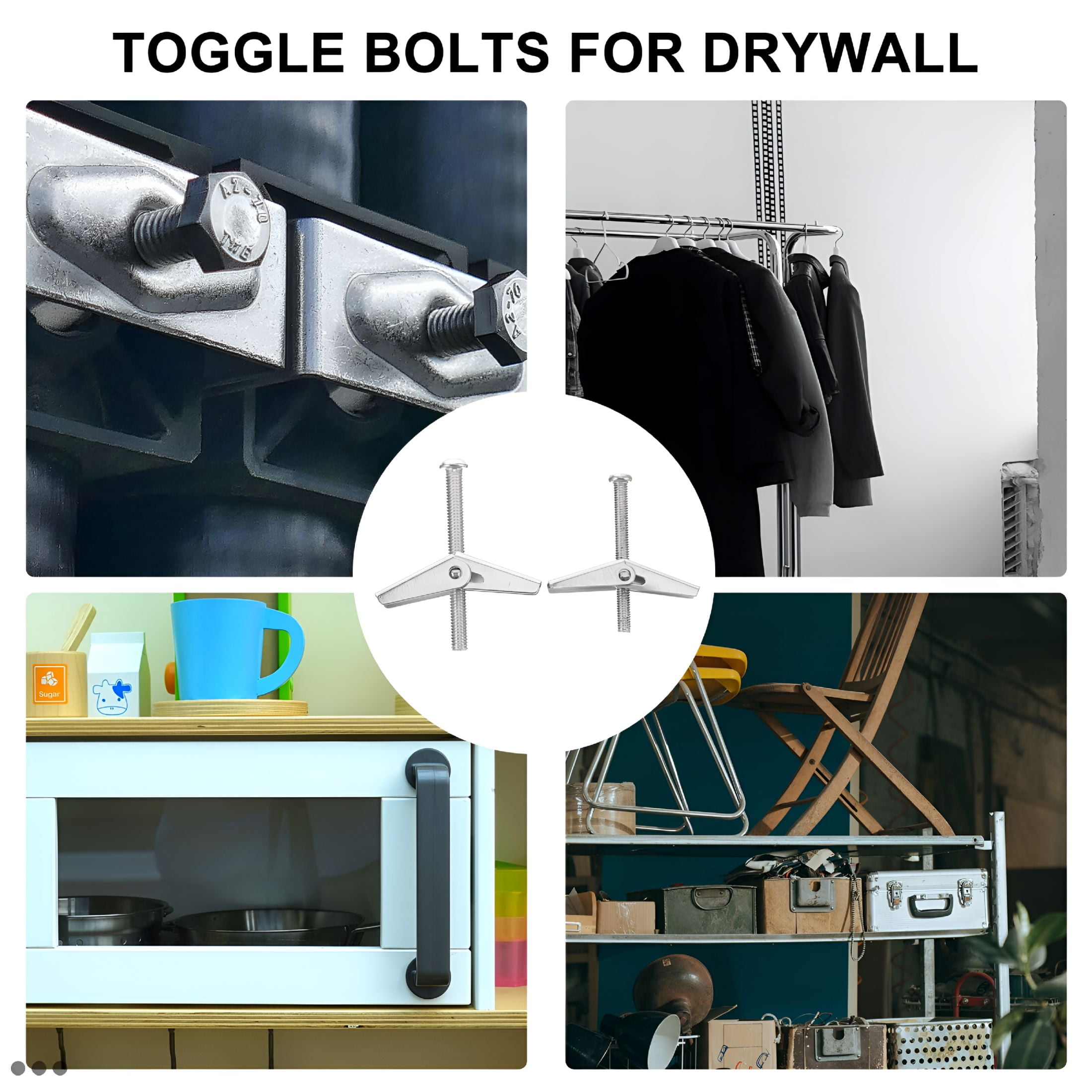 TALENO Drywall Anchors Bolts Wall Screws Toggle for Dry Hanging ...