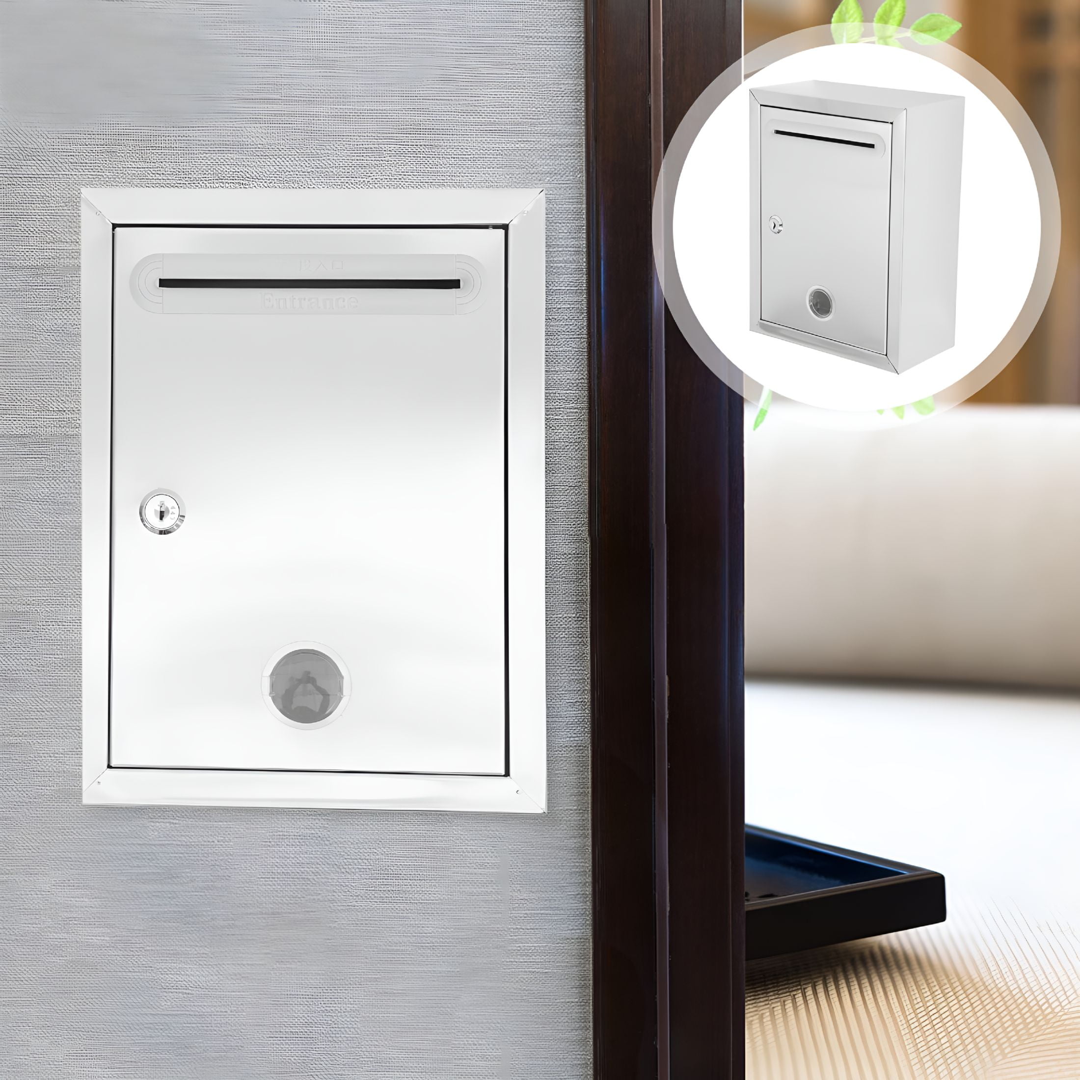 TALENO Mail Boxes for House outside Locking Mailboxes Staff Silver ...