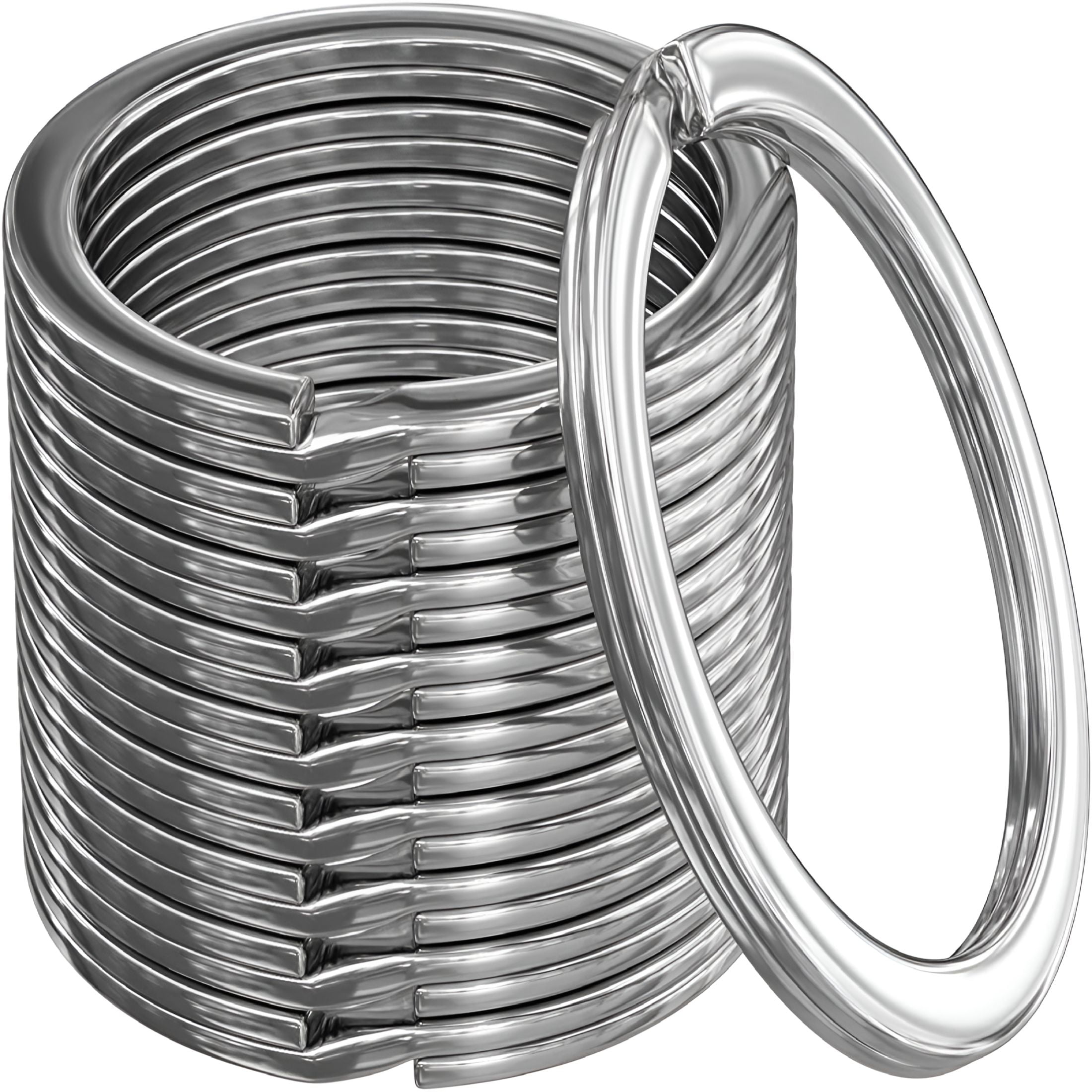 TALENO Metal Key Rings Large Flat Split Bulk Heavy Duty Strong Keyrings ...