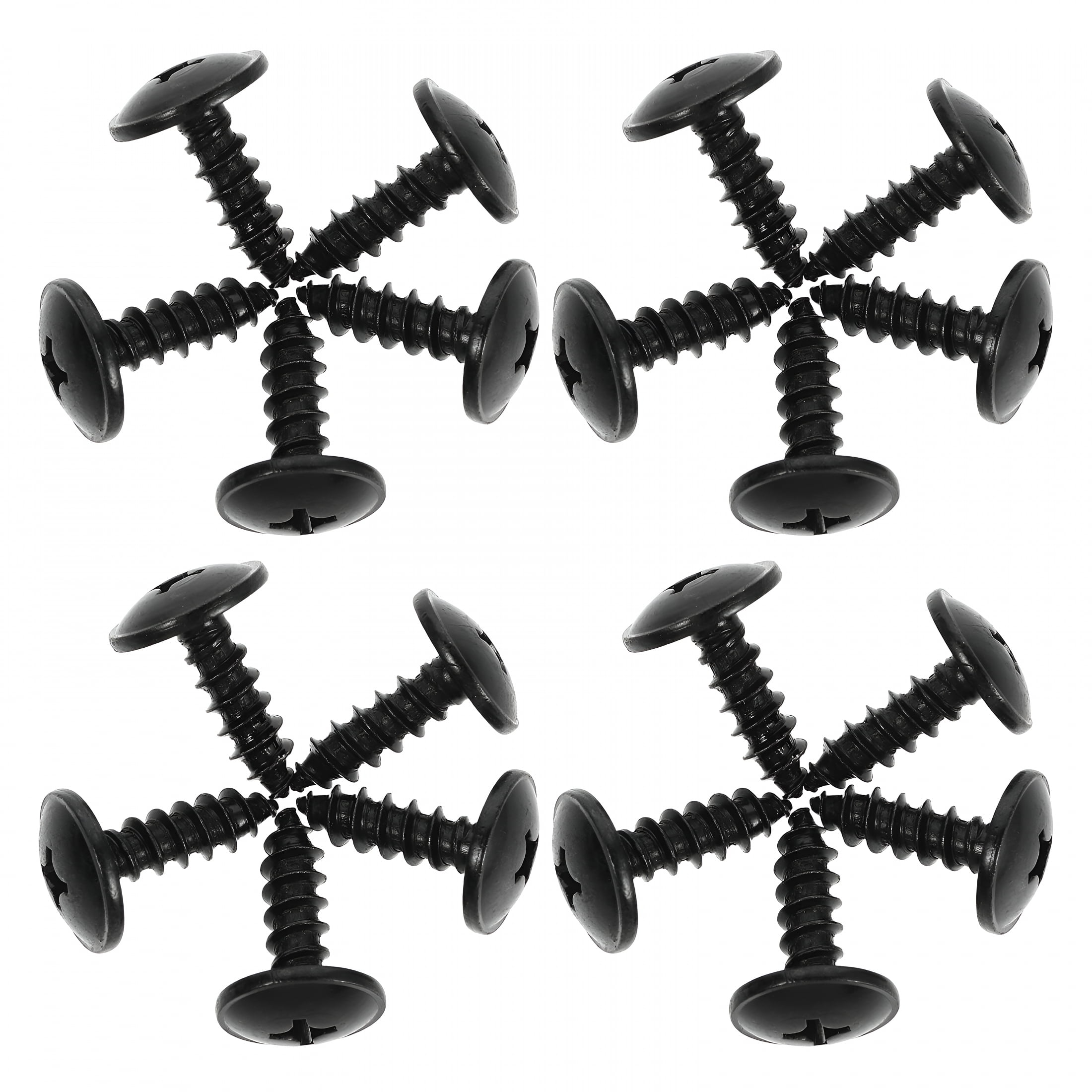 TALENO Short Screws with Wide Head Self Tapping Screws Black 50Pcs ...