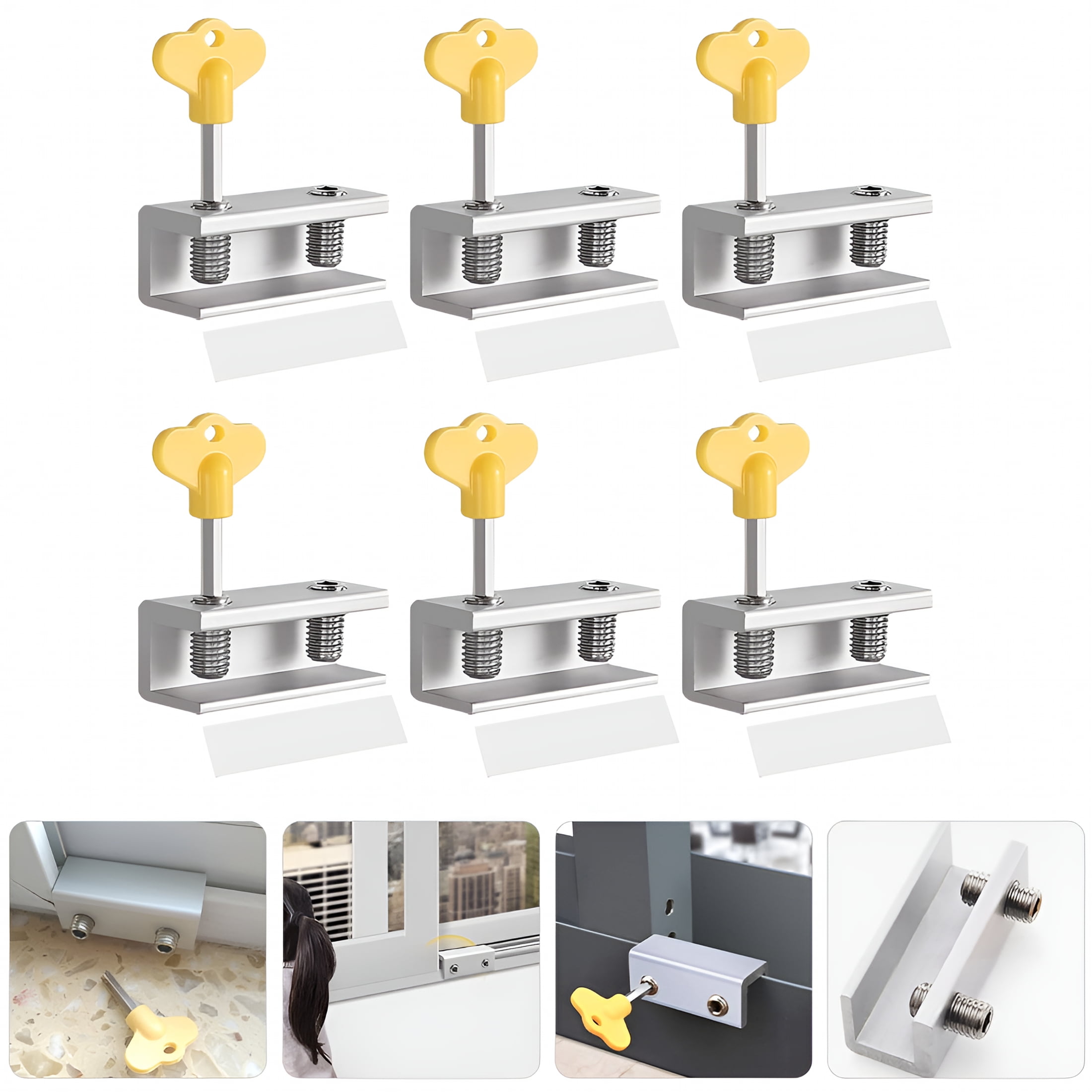 TALENO Sliding Window Locks (6 Sets),Security Window Locks with Keys ...
