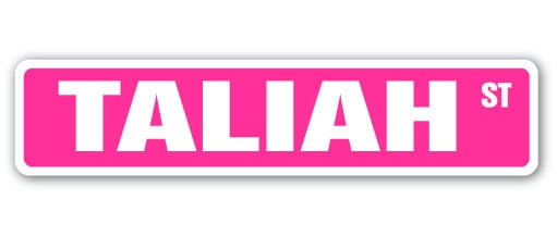 TALIAH Street Sign Childrens Name Room Sign | Indoor/Outdoor | 18" Wide ...