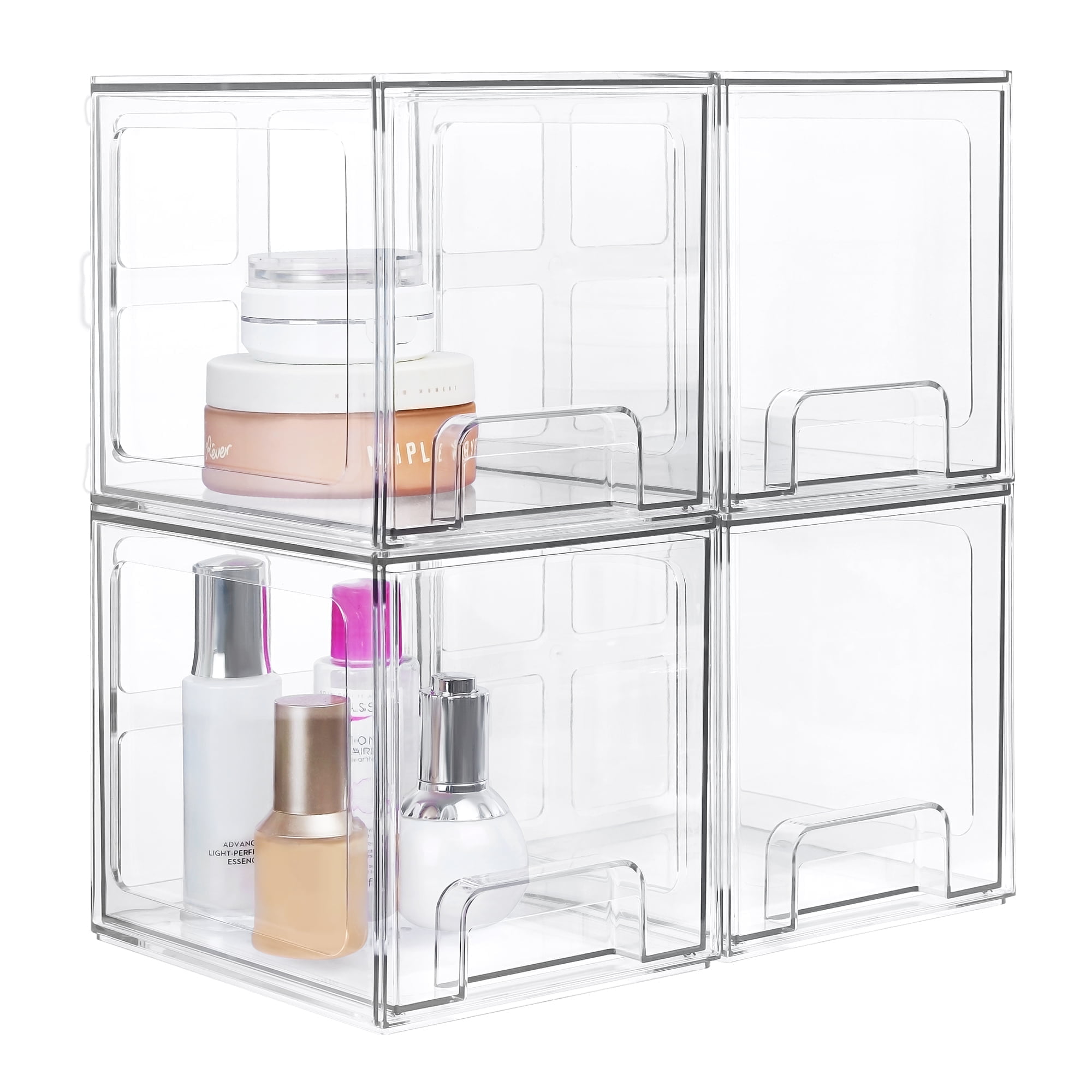 "Vtopmart Acrylic Makeup Organizer Drawers, 4 Pack TALL Stackable, 6.6 ...