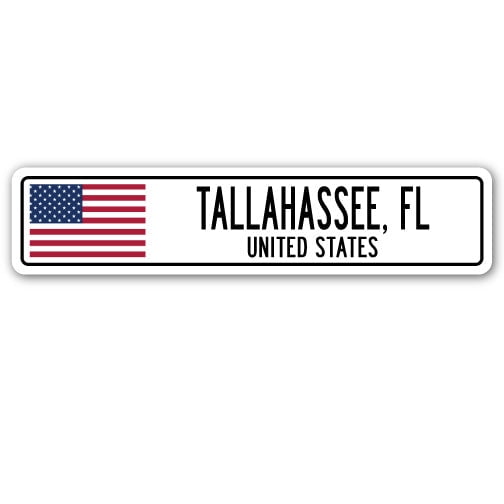 TALLAHASSEE FL UNITED STATES Street Sign American flag city country ...