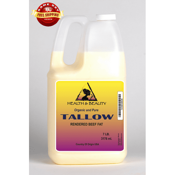 Organic Grass-Fed Beef Tallow, 100% Pure Rendered Fat for Cooking and ...