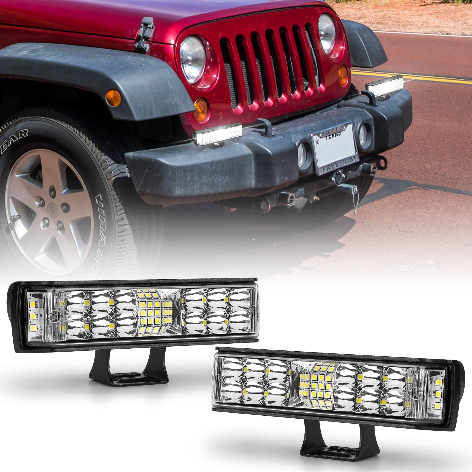 TALMYT Led Light Bar, 6 Inch Led Light Pods 4800LM 6000K White Lighting, 90W Led Off Road Lights ...