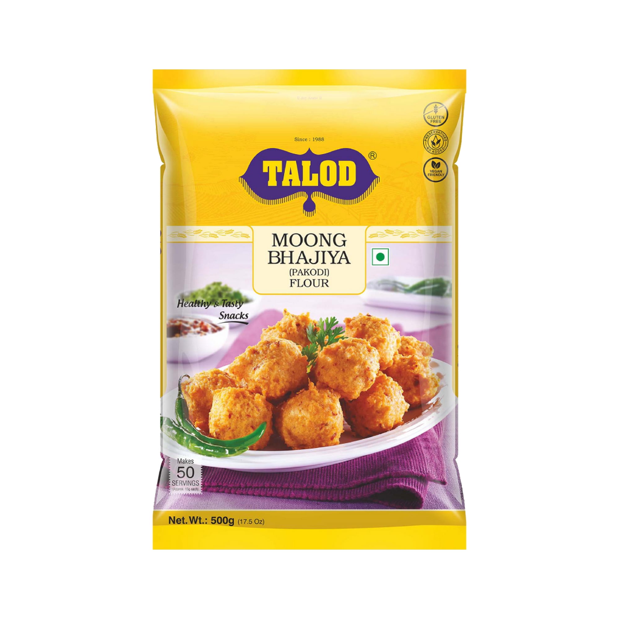 TALOD Instant Moong Bhajiya Mix Flour - 500 Grams (17.5oz) - Walmart.com