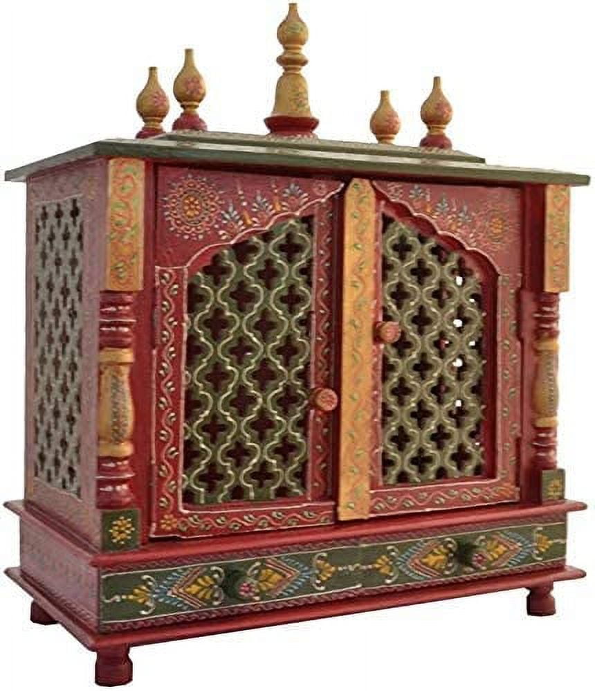 TAM Creatio Small Wooden Pooja Mandir Indian Hindu Decoration Puja ...