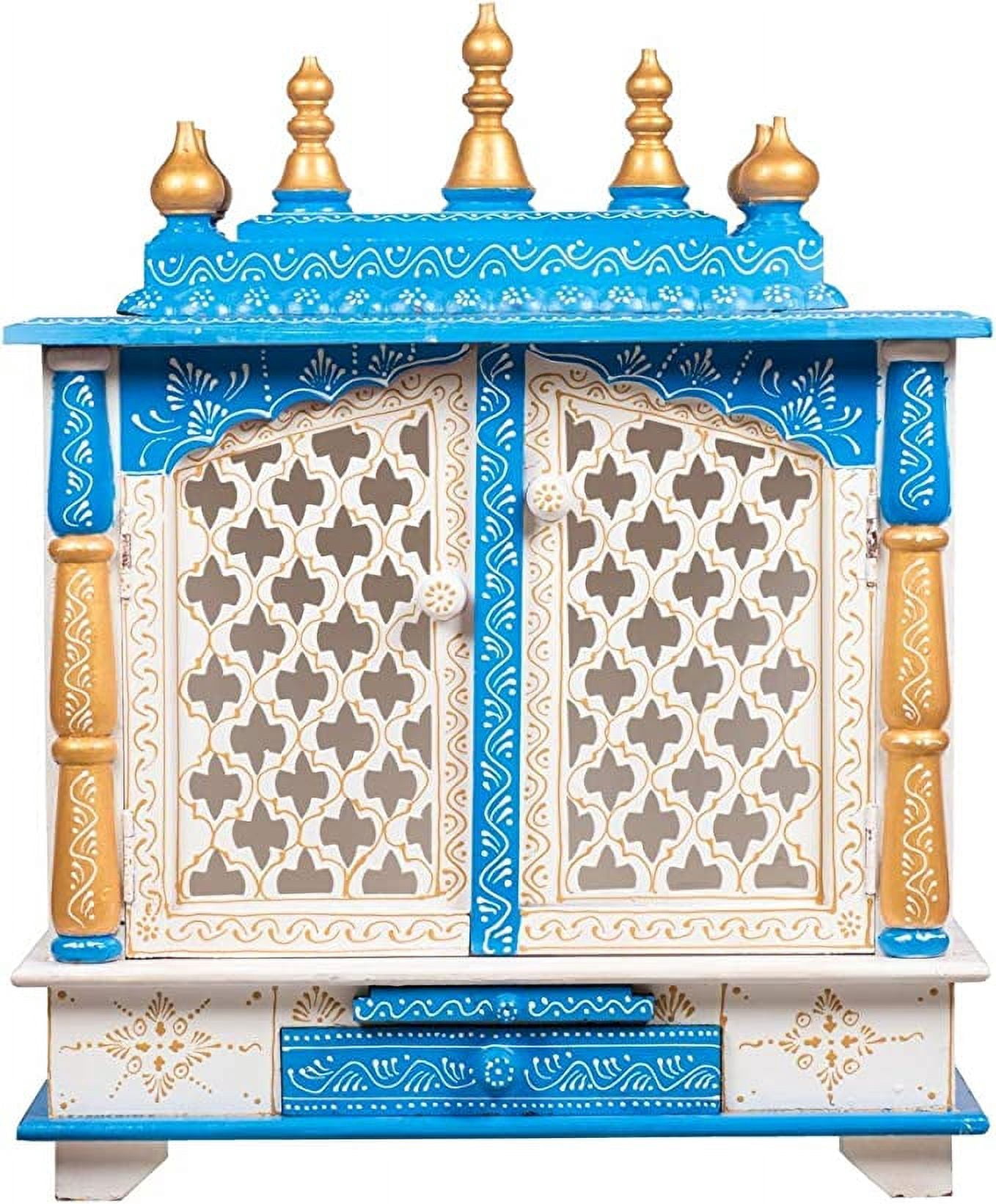 TAM Creatio Small Wooden Pooja Mandir Indian Hindu Decoration Puja ...
