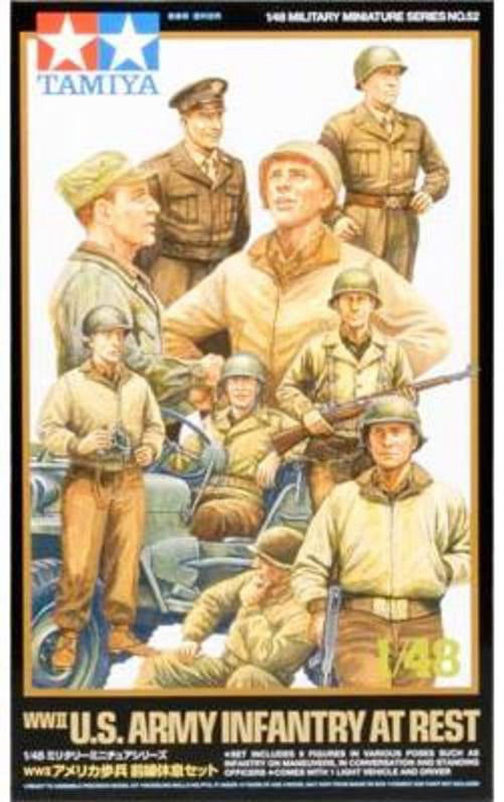 TAM32552 - 1/48 Tamiya WWII US Infantry at Rest (9) & Jeep - Walmart.com