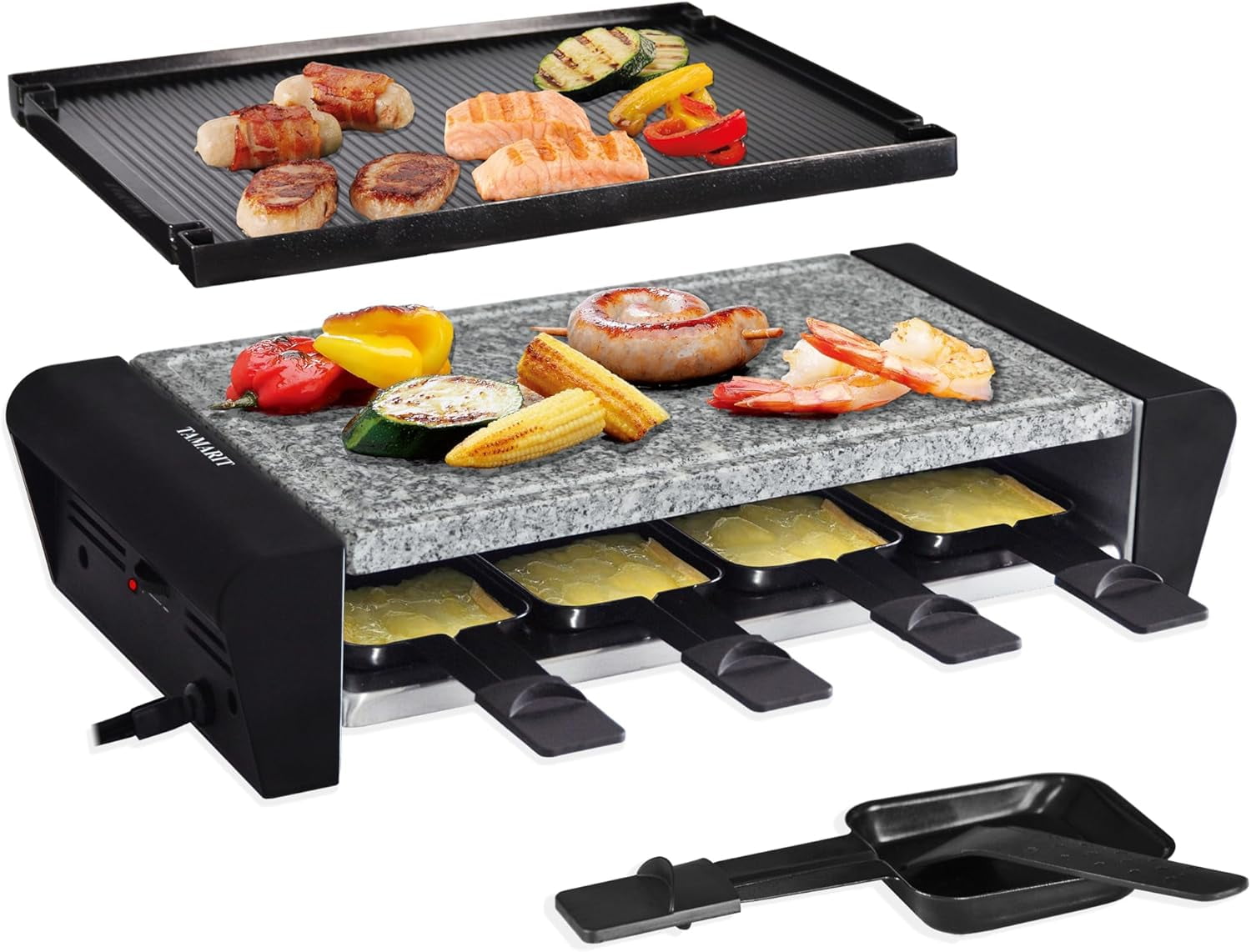 TAMARIT Raclette Table Grill Portable 3 in 1 Korean Barbecue BBQ Grill ...