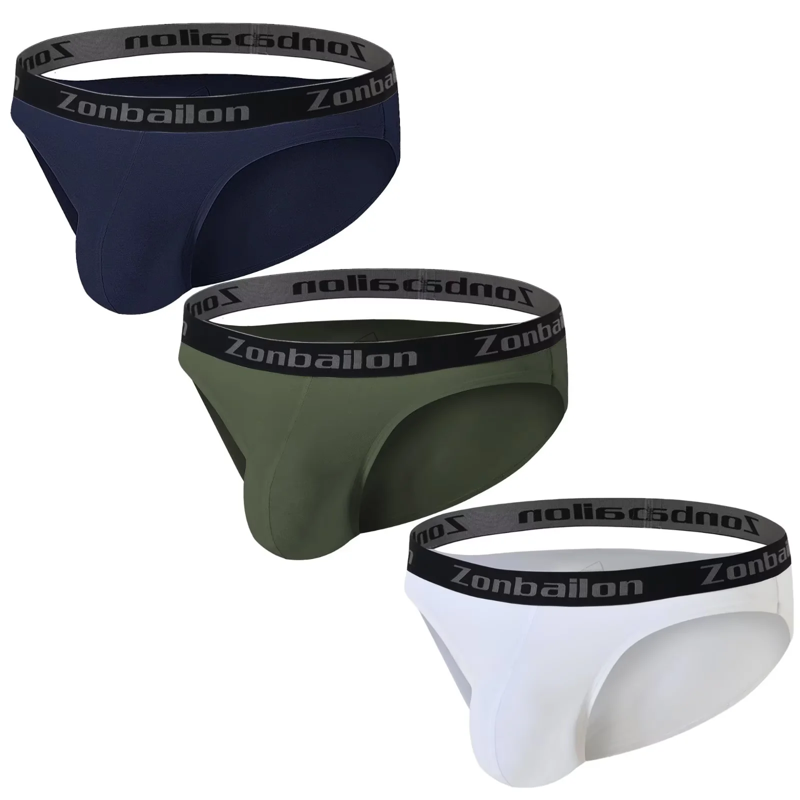 TANBOM Men's Backless Briefs Modal Cotton Underwear Blue/Green/White ...