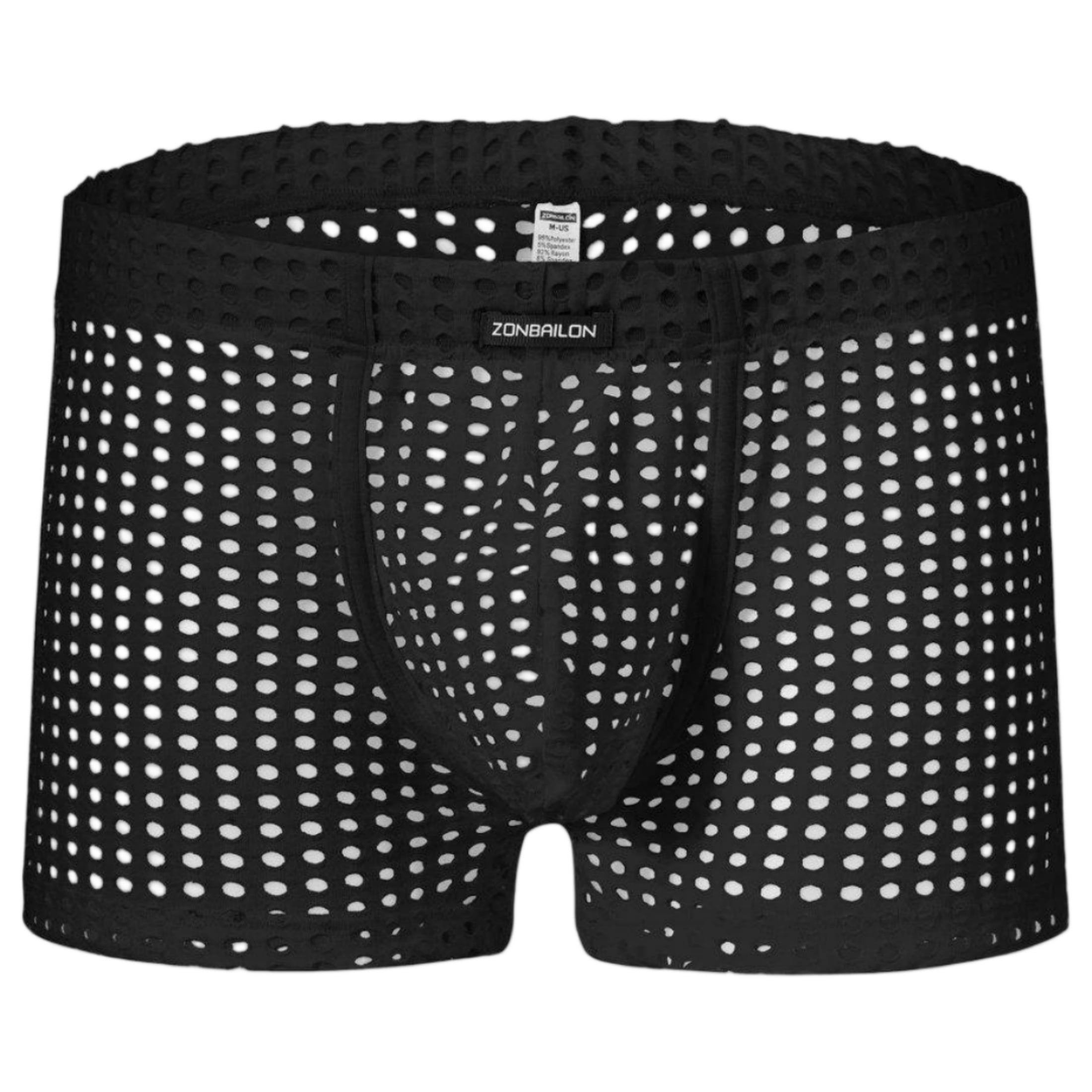 TANBOM Men's Breathable Mesh Boxer Briefs Underwear, Black, 1-Pack, S ...