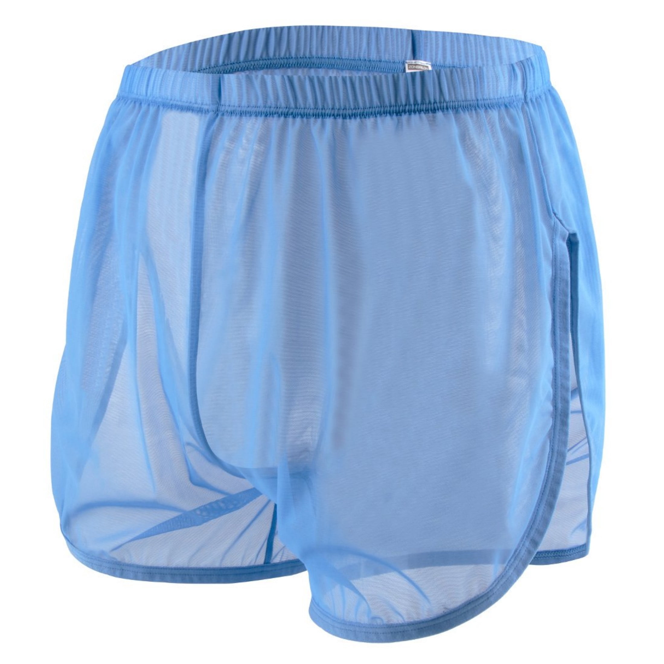 TANBOM Men's Breathable Mesh Split Side Boxer Briefs Underwear, Blue, 1 ...