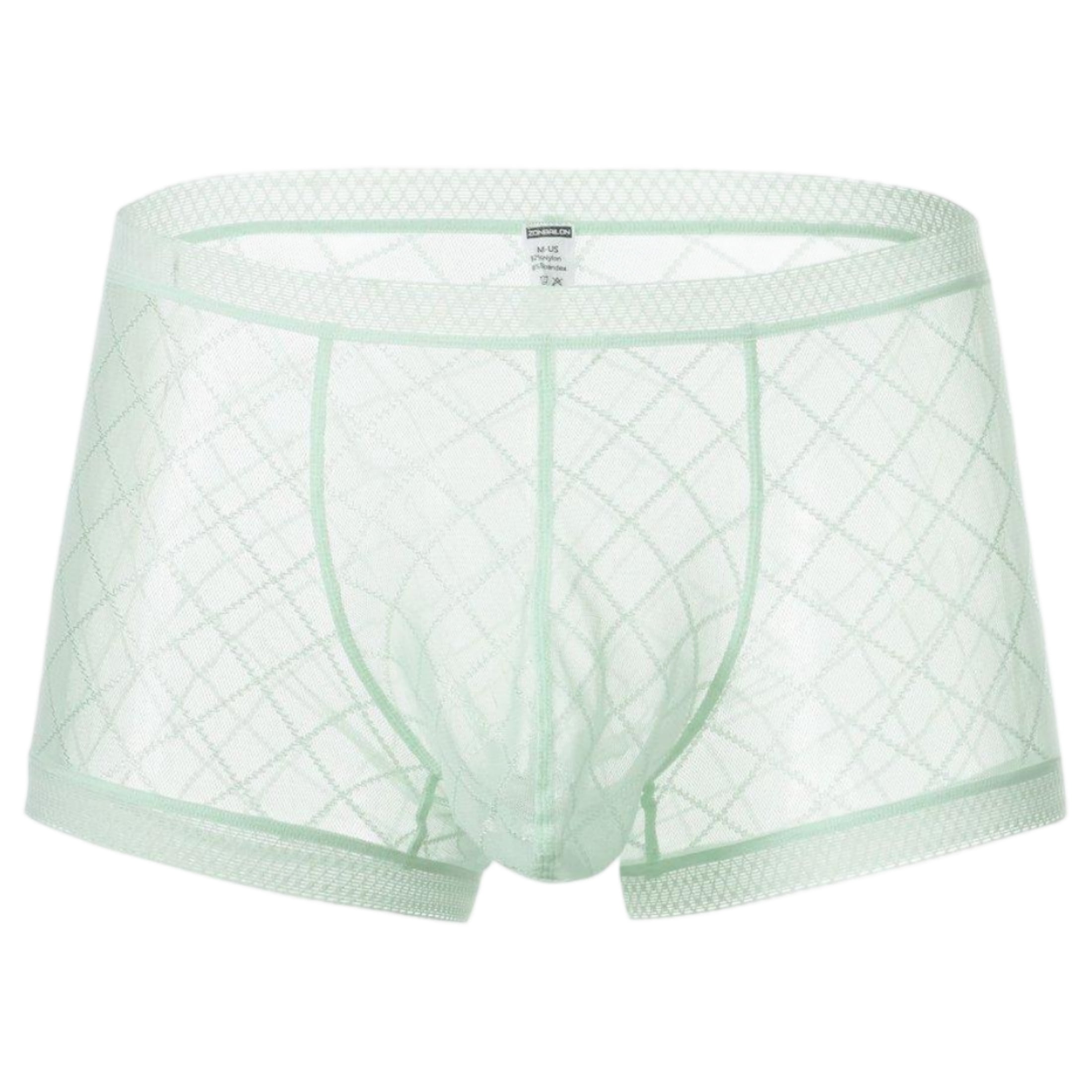 TANBOM Men's Breathable Nylon Mesh Boxer Briefs Underwear, Green, 1 ...