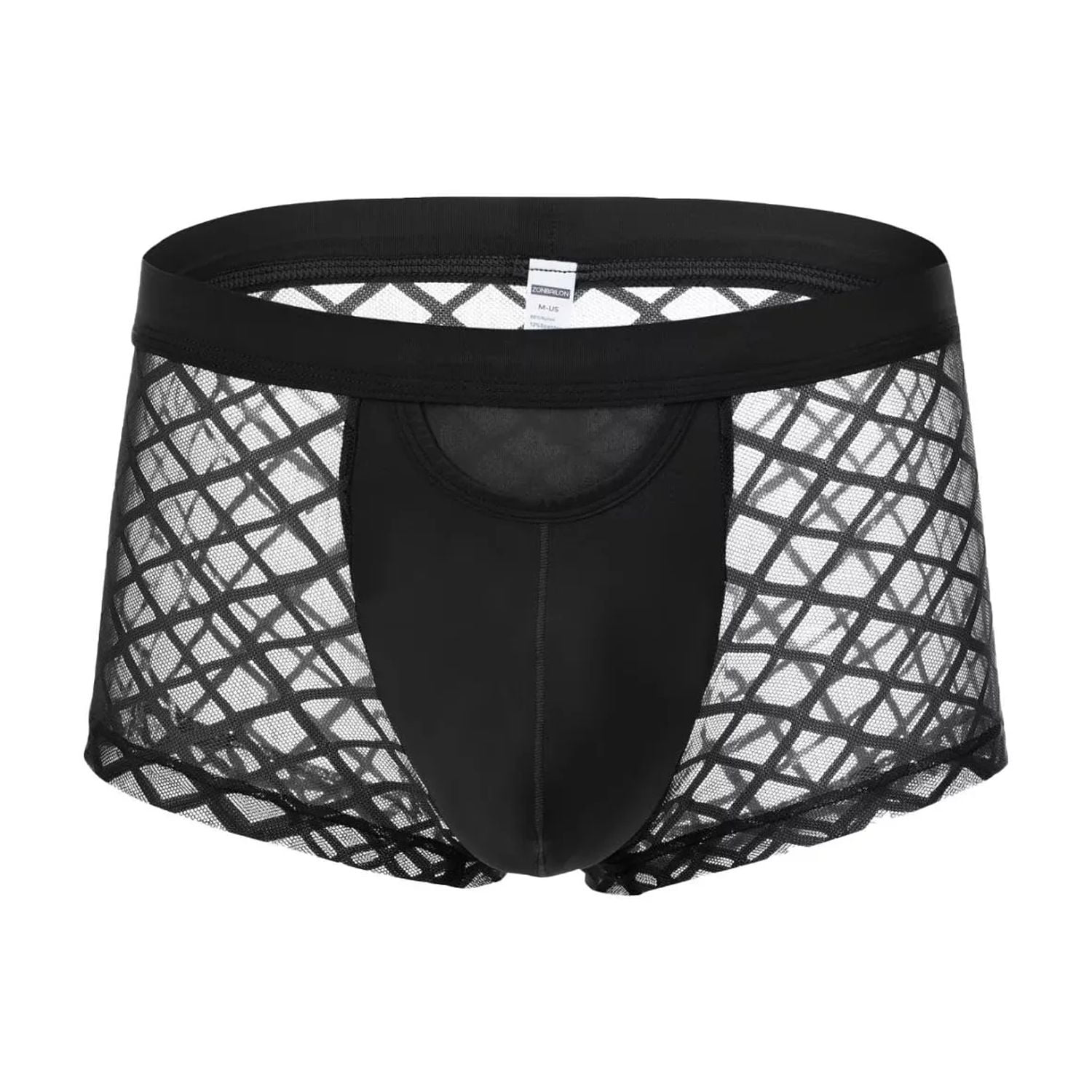 TANBOM Men's Bulge Enhancing Boxer Briefs Mesh Transparent Underwear ...